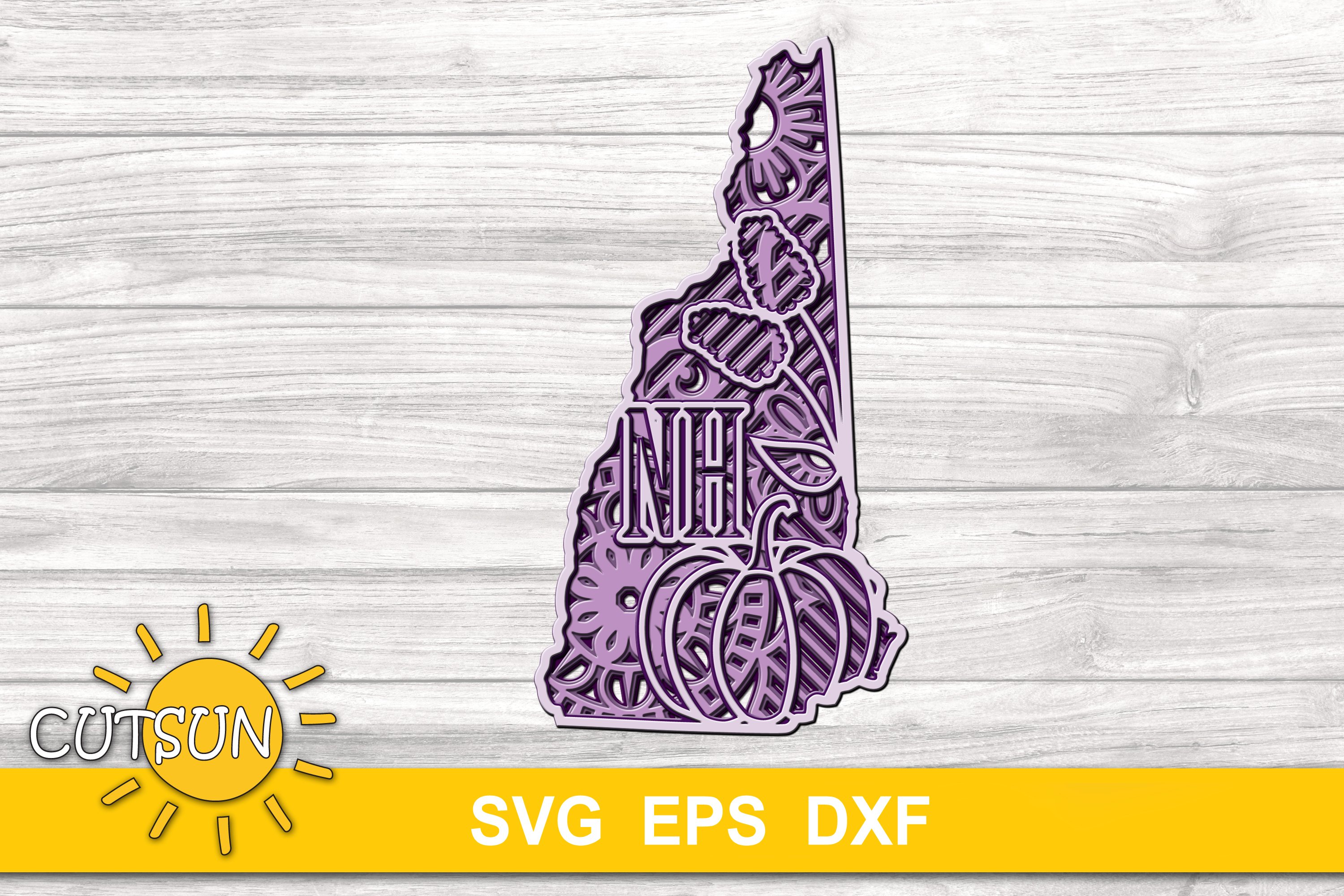 3D Layered New Hampshire State Mandala SVG - 5 layers (631167) | Cut ...