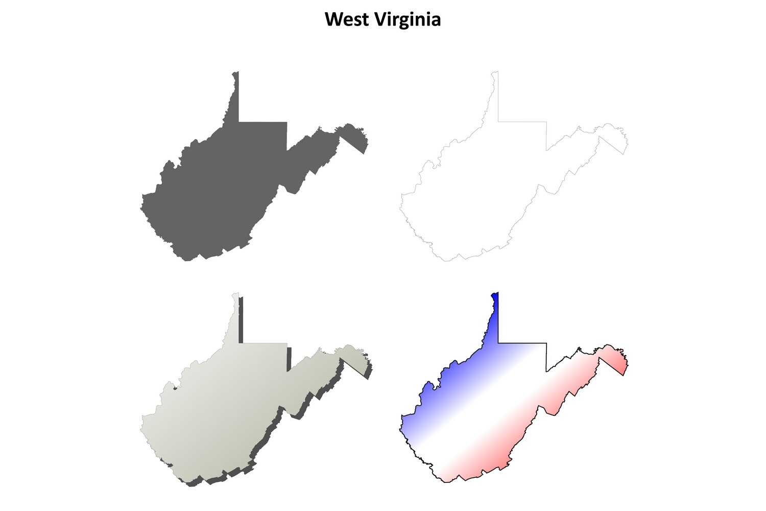 Outline Of West Virginia Map