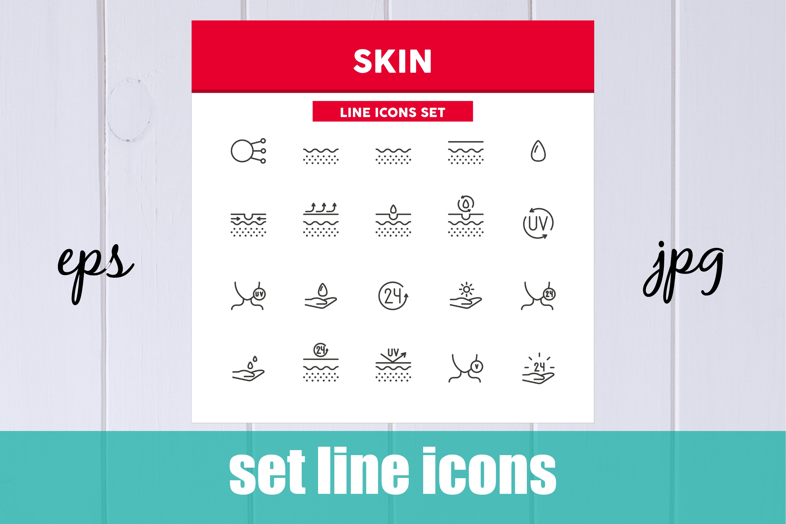 Skin line icons vector bundle, graphic EPS (676450) | Icons | Design ...