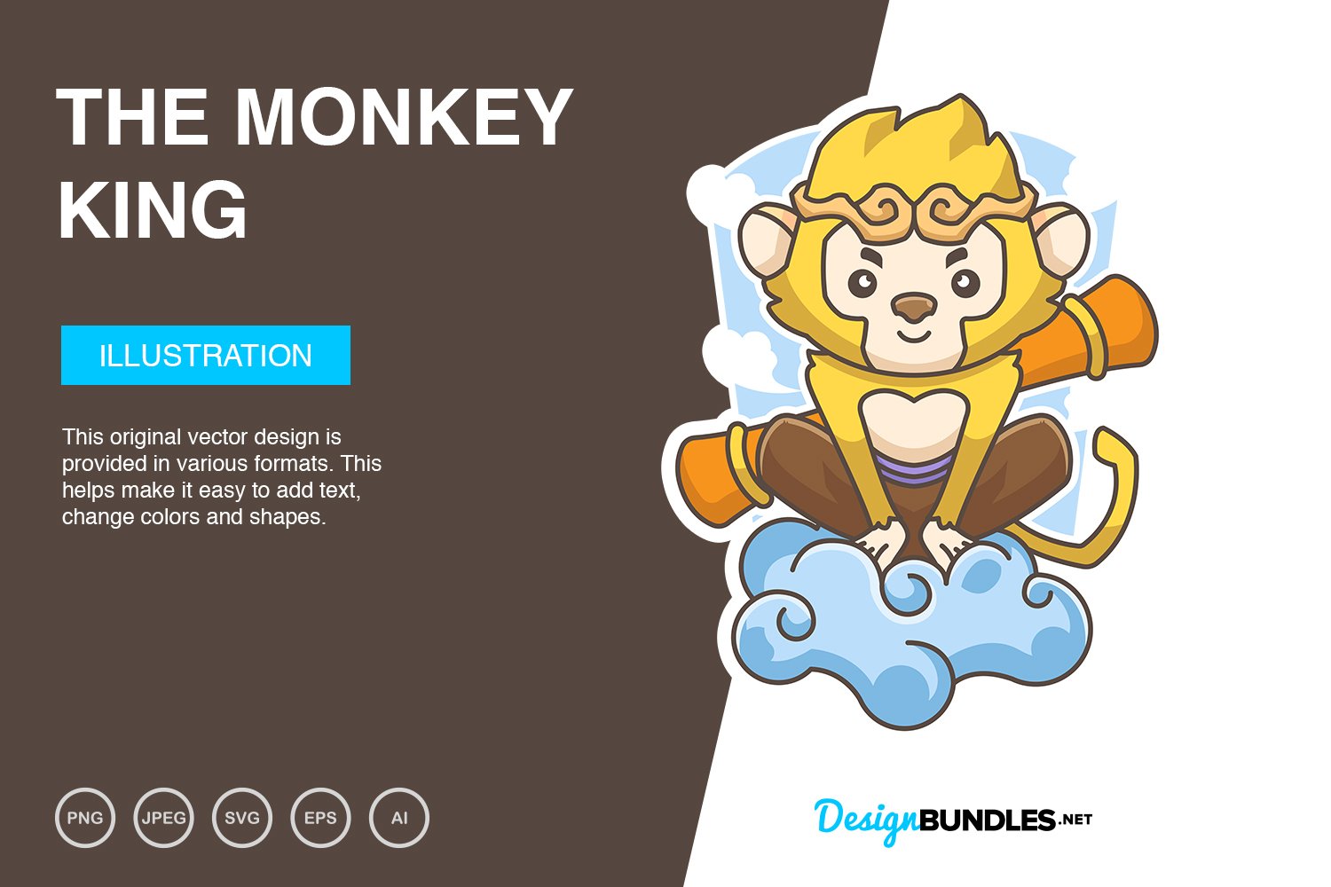 The Monkey King Vector Illustration