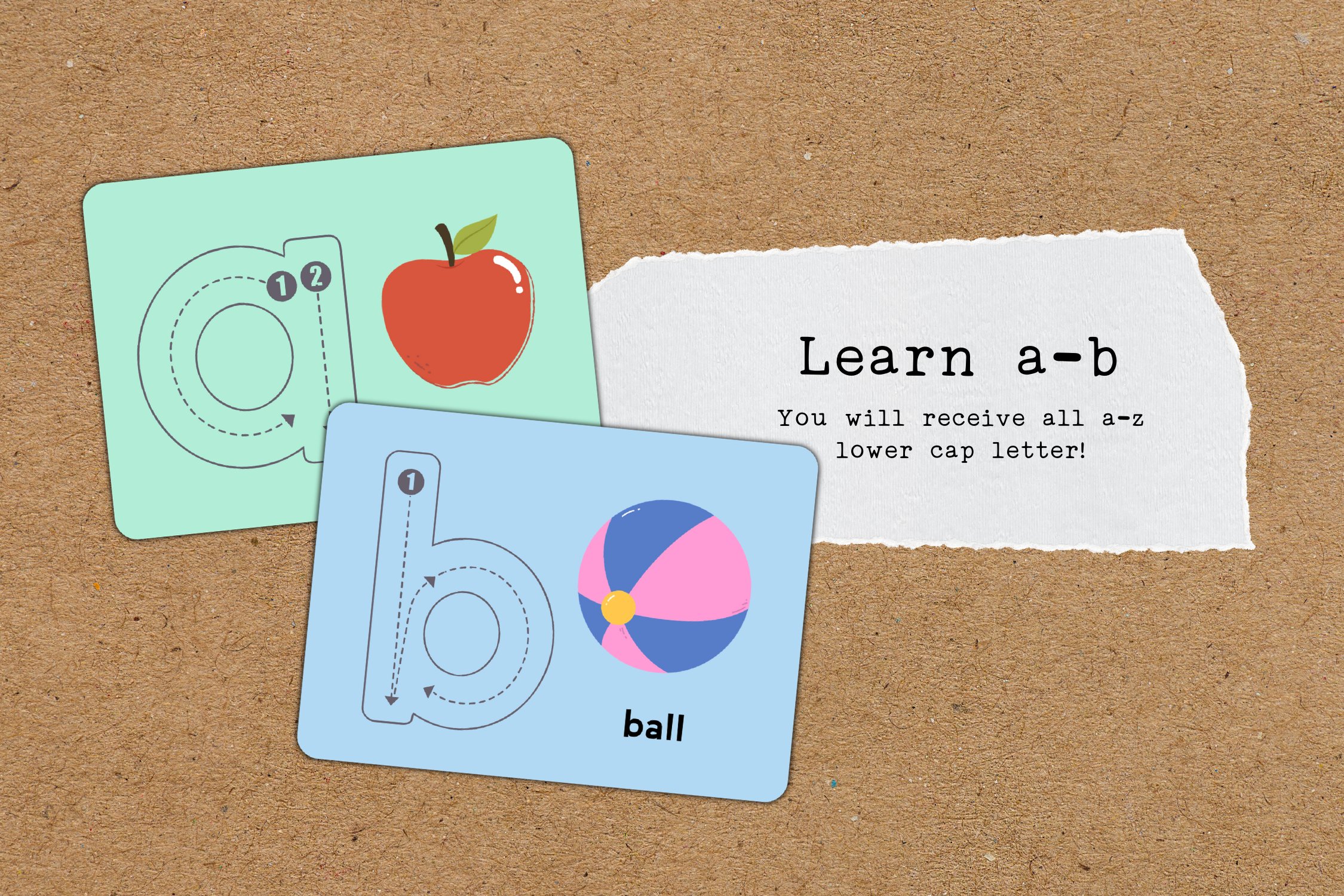 26 Alphabets a to z Educational Flash Cards