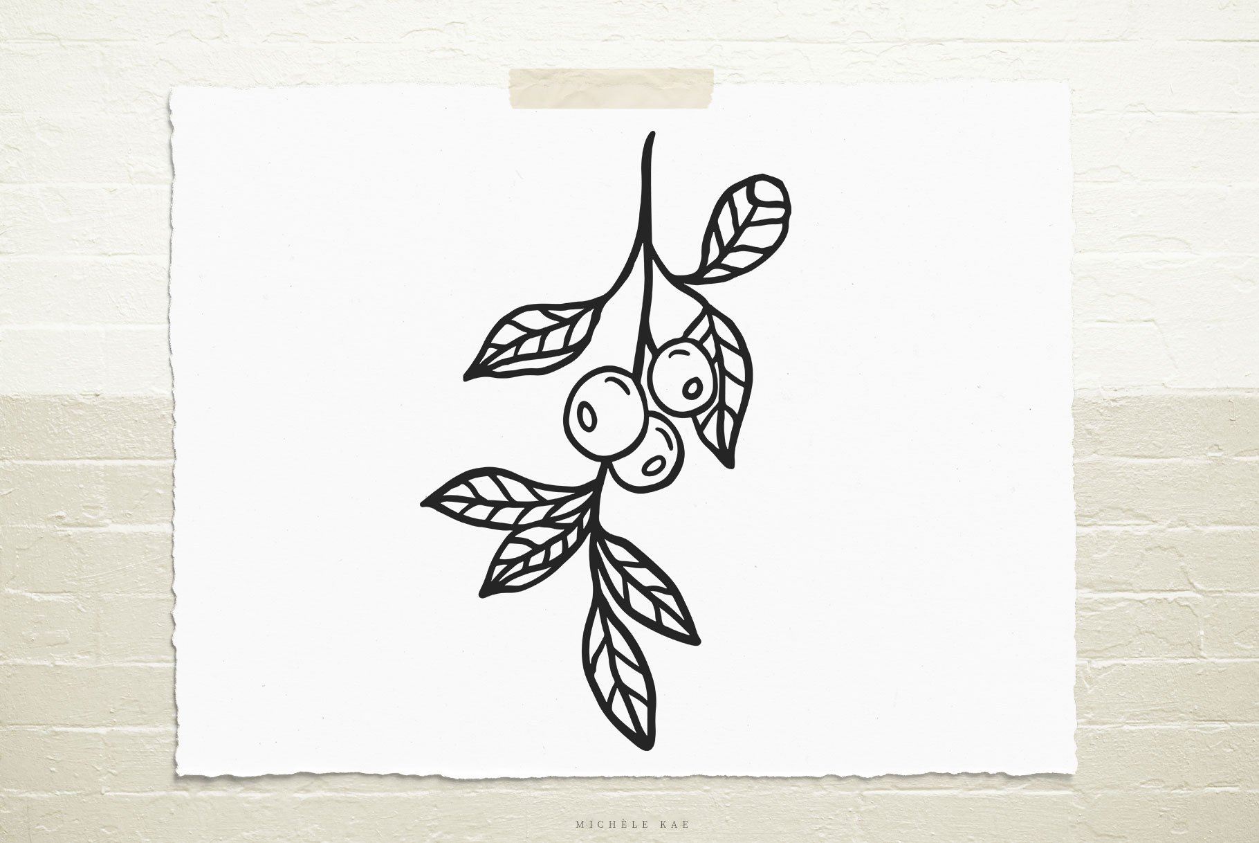 Berry branch svg cut file (1027833) | Illustrations | Design Bundles