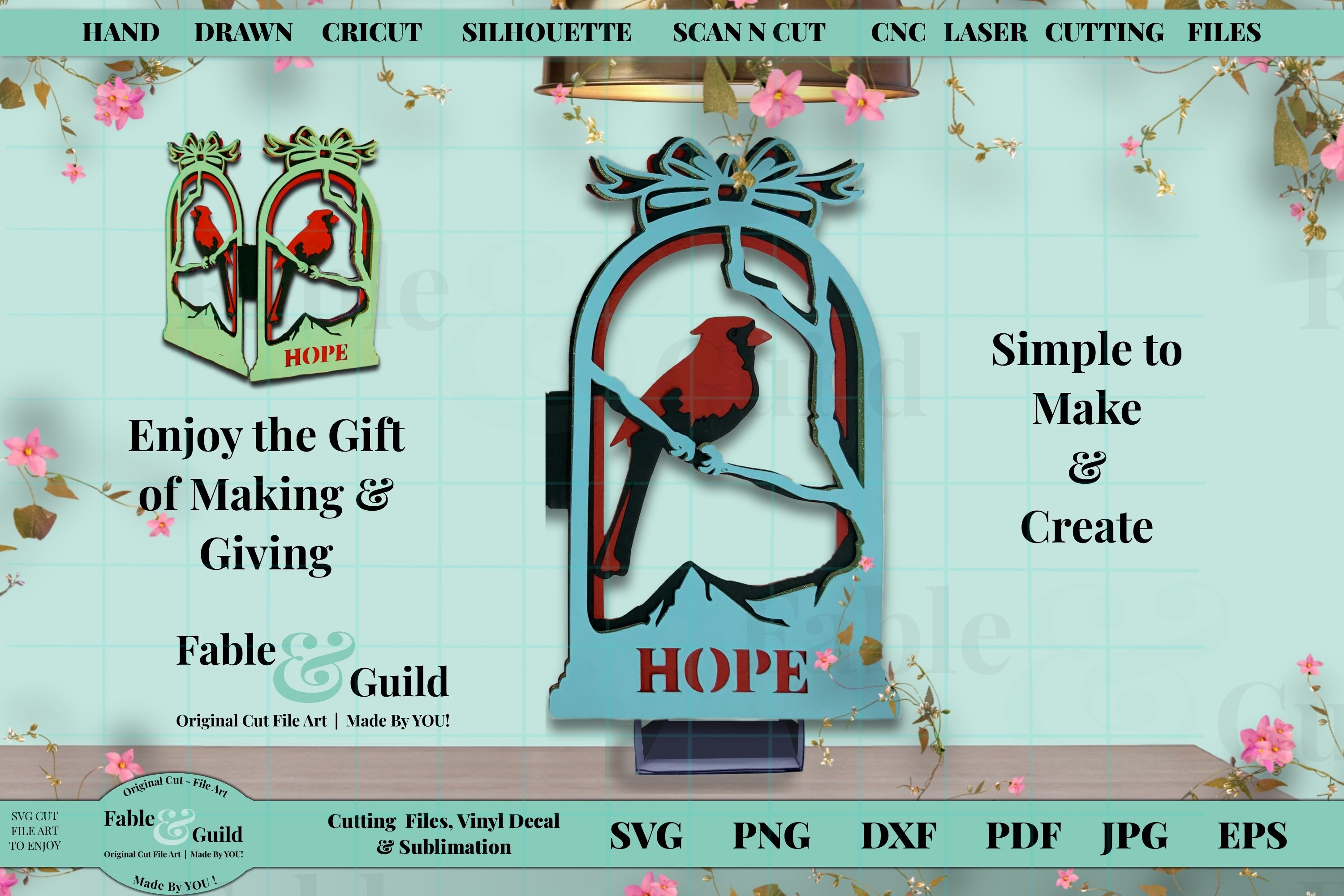 3D Greetings Card SVG Cutting File Cricut - Cardinal Bird (1044421 ...