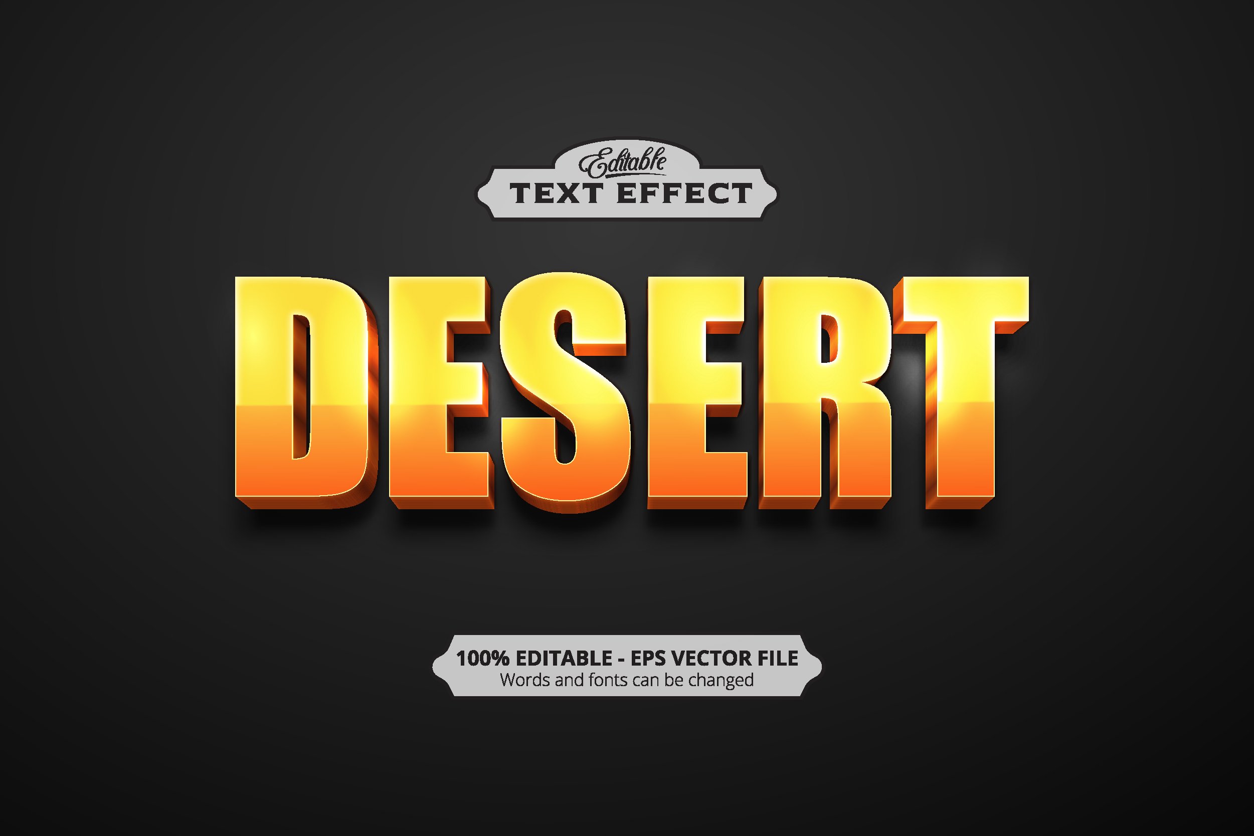 Editable text effect, Desert text (1800657) | Illustrator Plugins ...