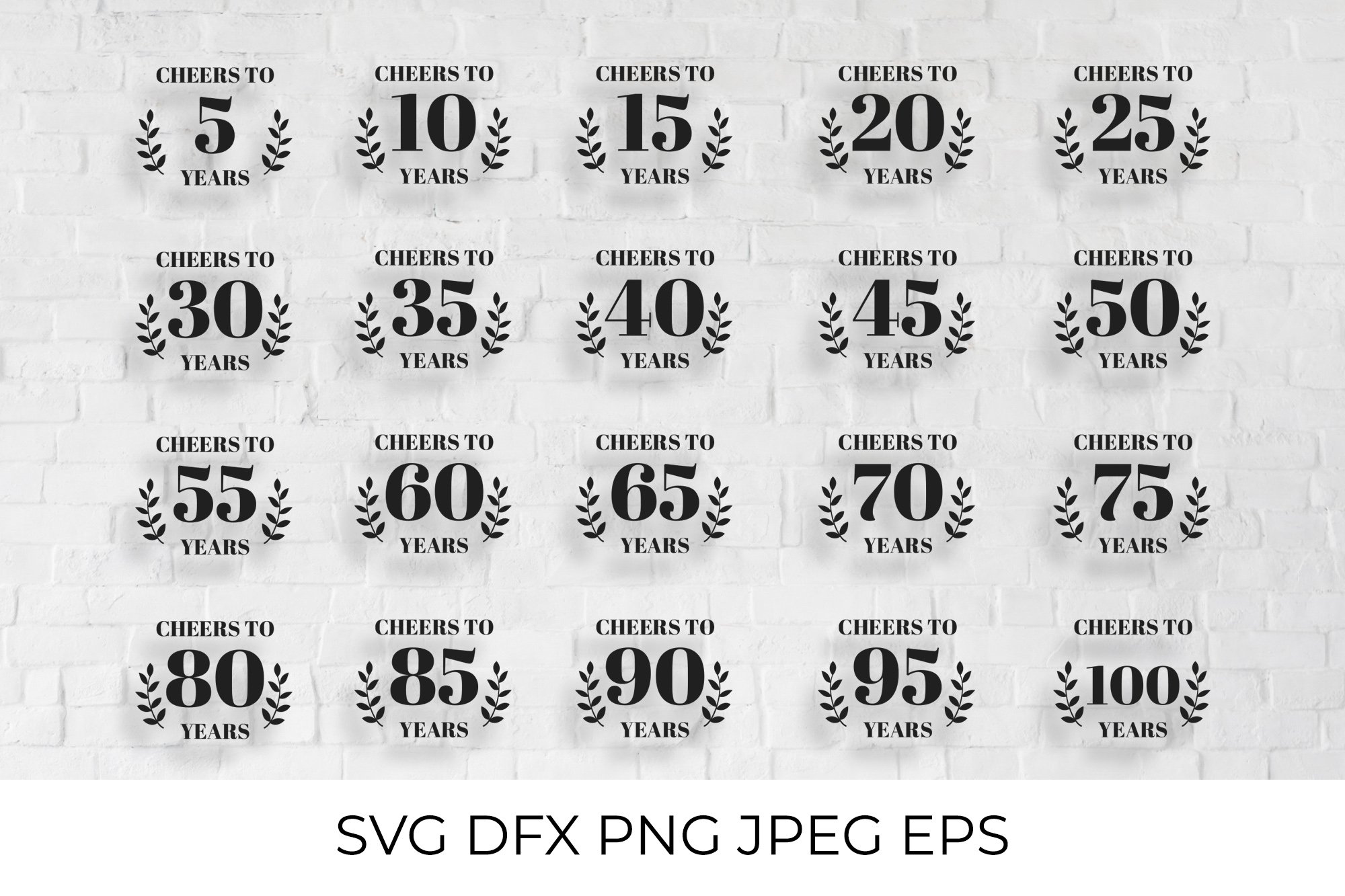 Birthday / Anniversary SVG bundle Cheers to Years (883681) | Cut Files ...