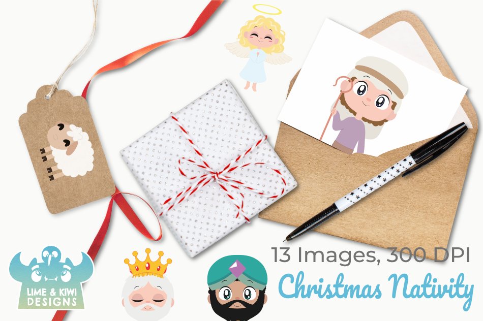 Christmas Nativity Clipart, Instant Download Vector Art (345081 ...