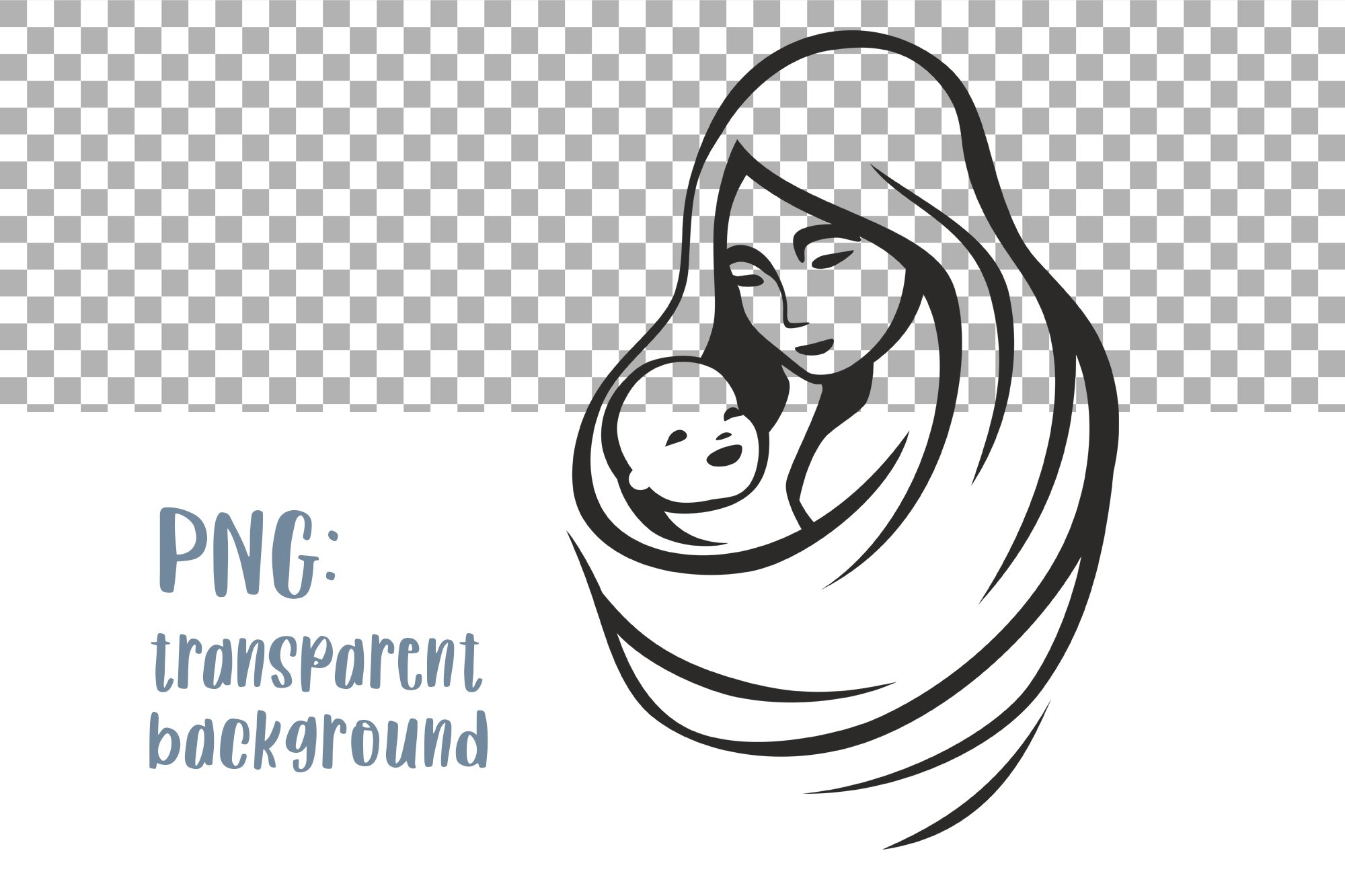 Newborn SVG Mom and baby Motherhood logo PNG Cricut Cut file (695230) | Cut Files | Design Bundles