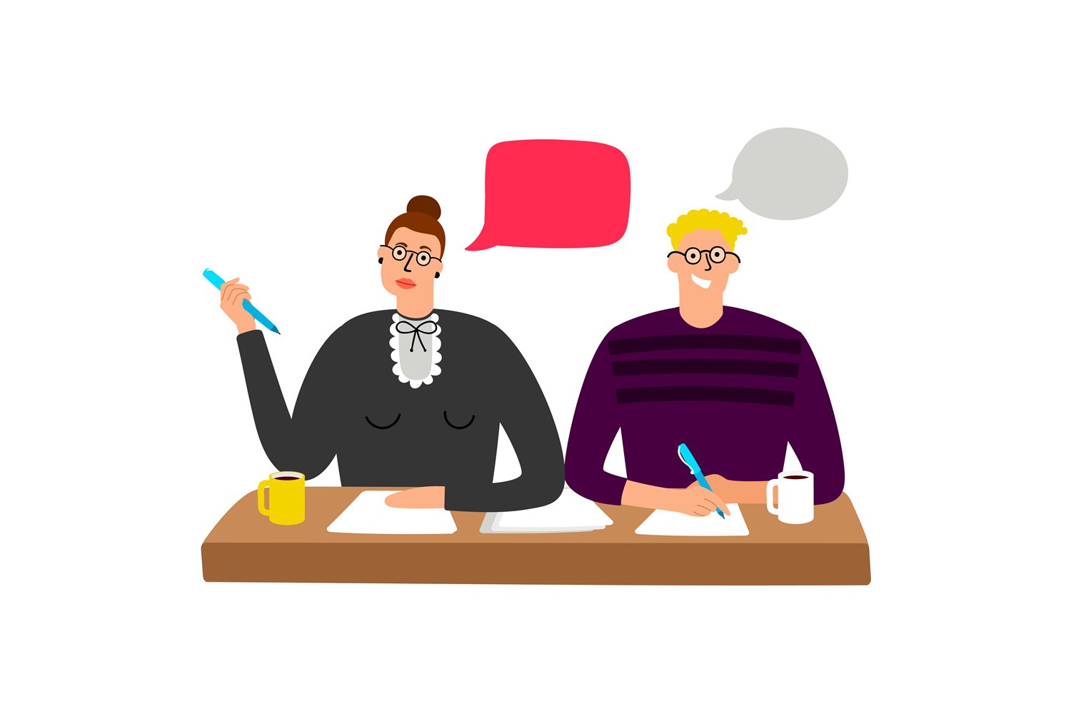 Cartoon character HR managers interview vector illustration (890270 ...