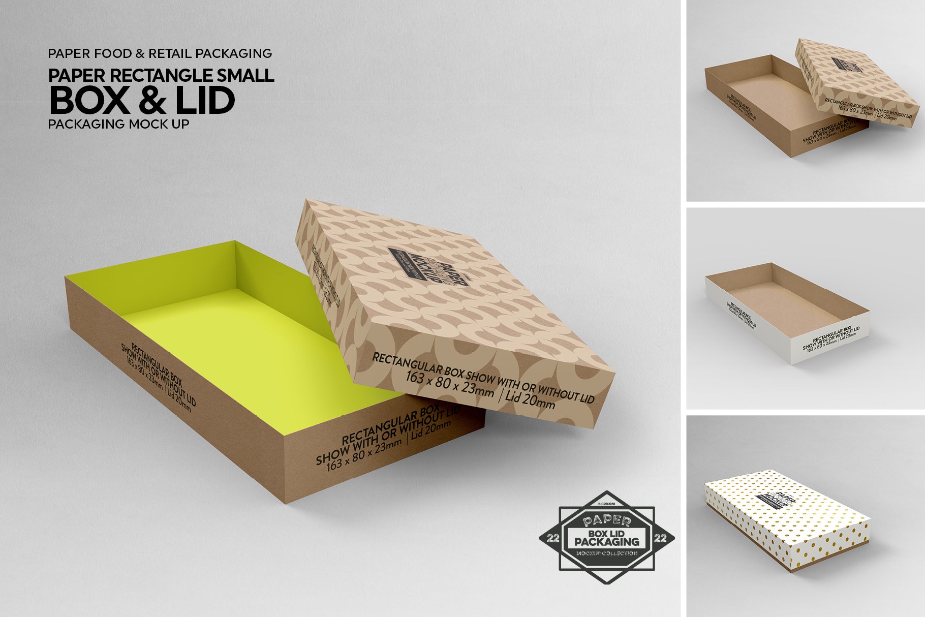 VOL. 22 Paper Box & Lid Packaging Mockups (647581) | Branding | Design ...