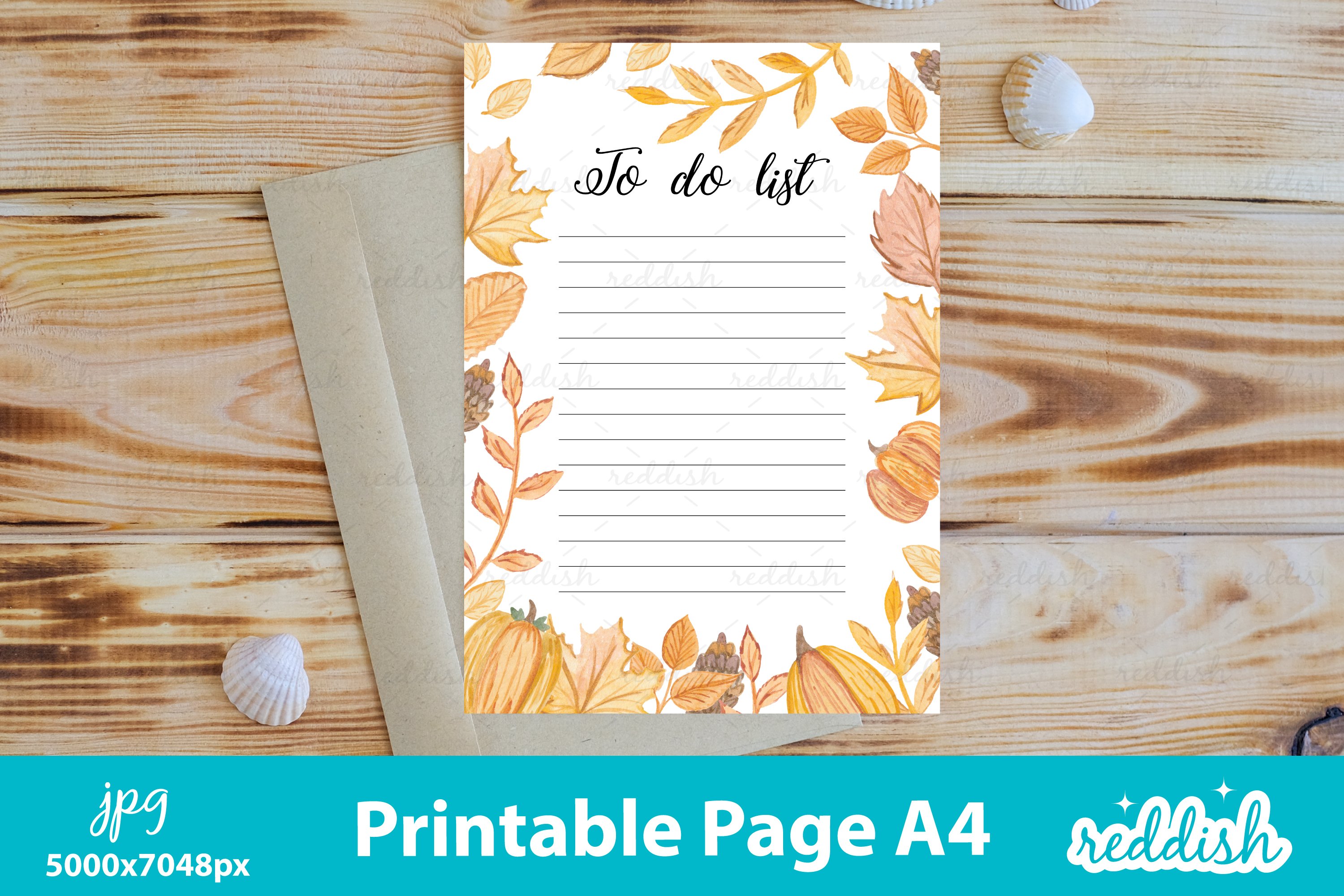 Autumn planner page to do list A4 size, printable (797785)