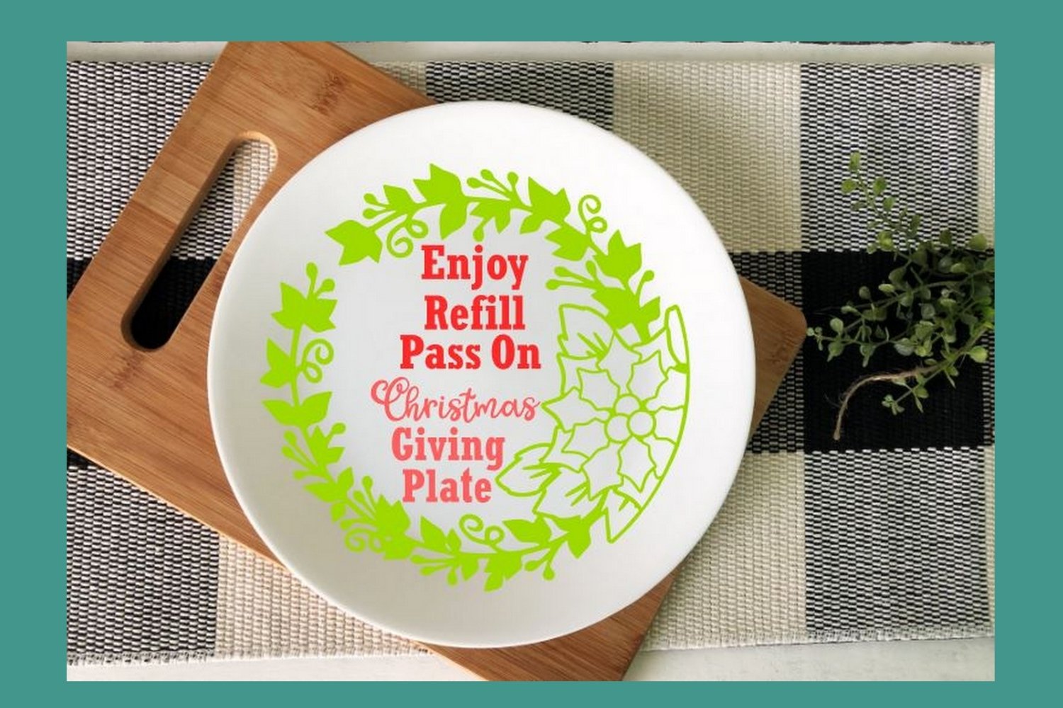 SVG Cut File Christmas Giving Plate Design #02 (409644) | SVGs | Design ...