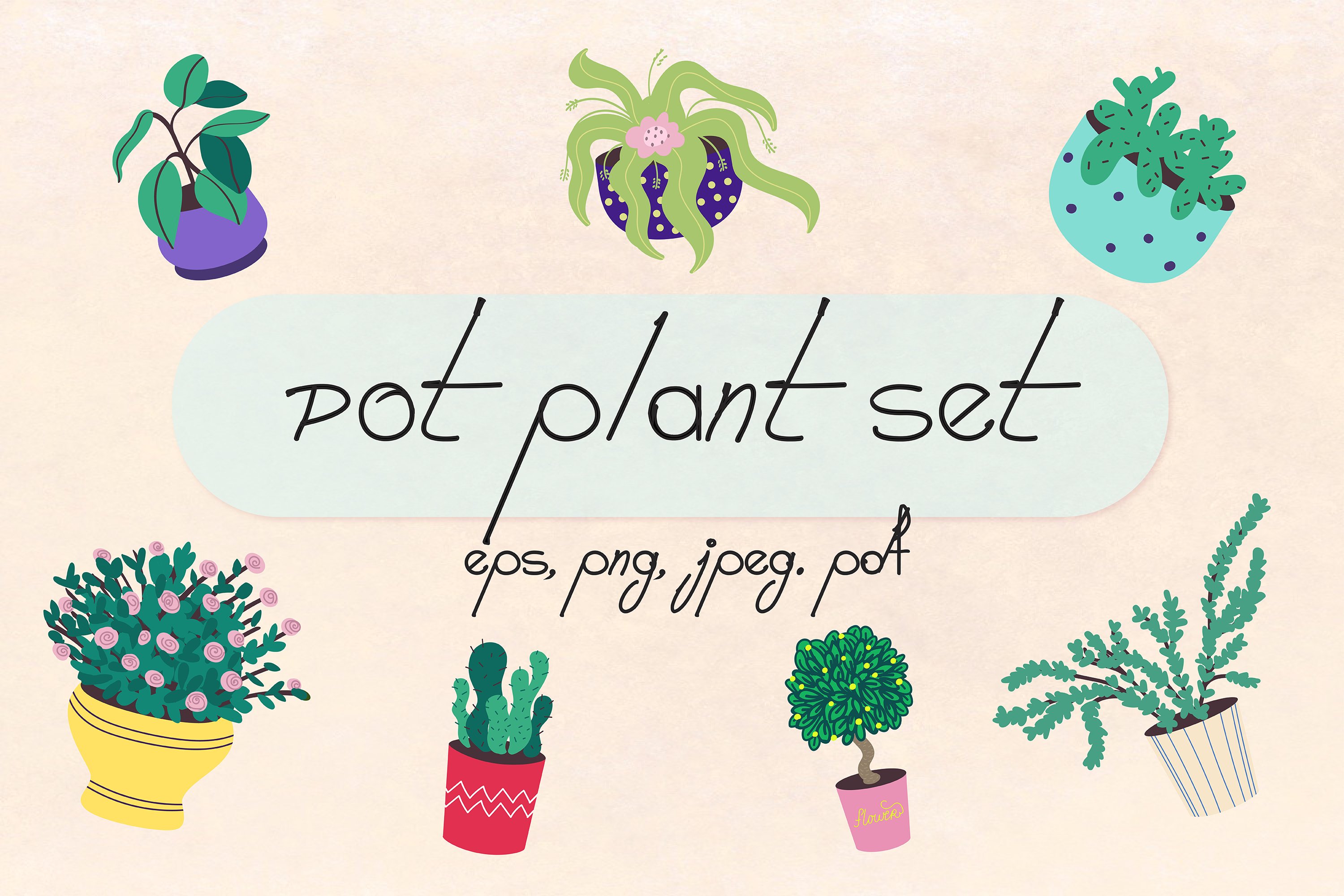 Decorated Flower Pot Clip Art