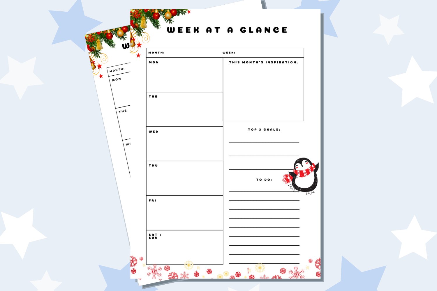 Weekly printable planner Winter edition (926610) | Digital | Design Bundles