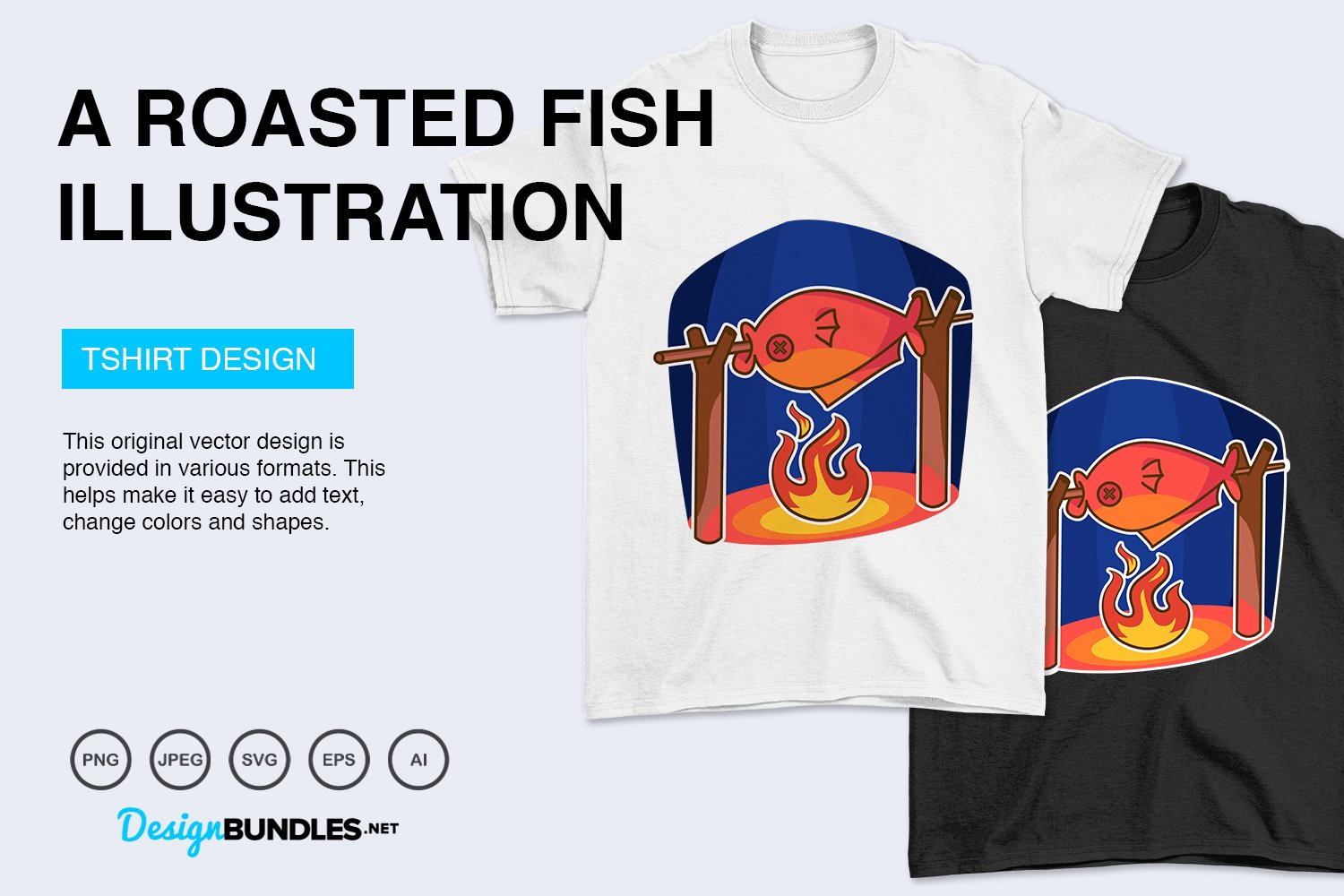 A Roasted Fish Vector Illustration