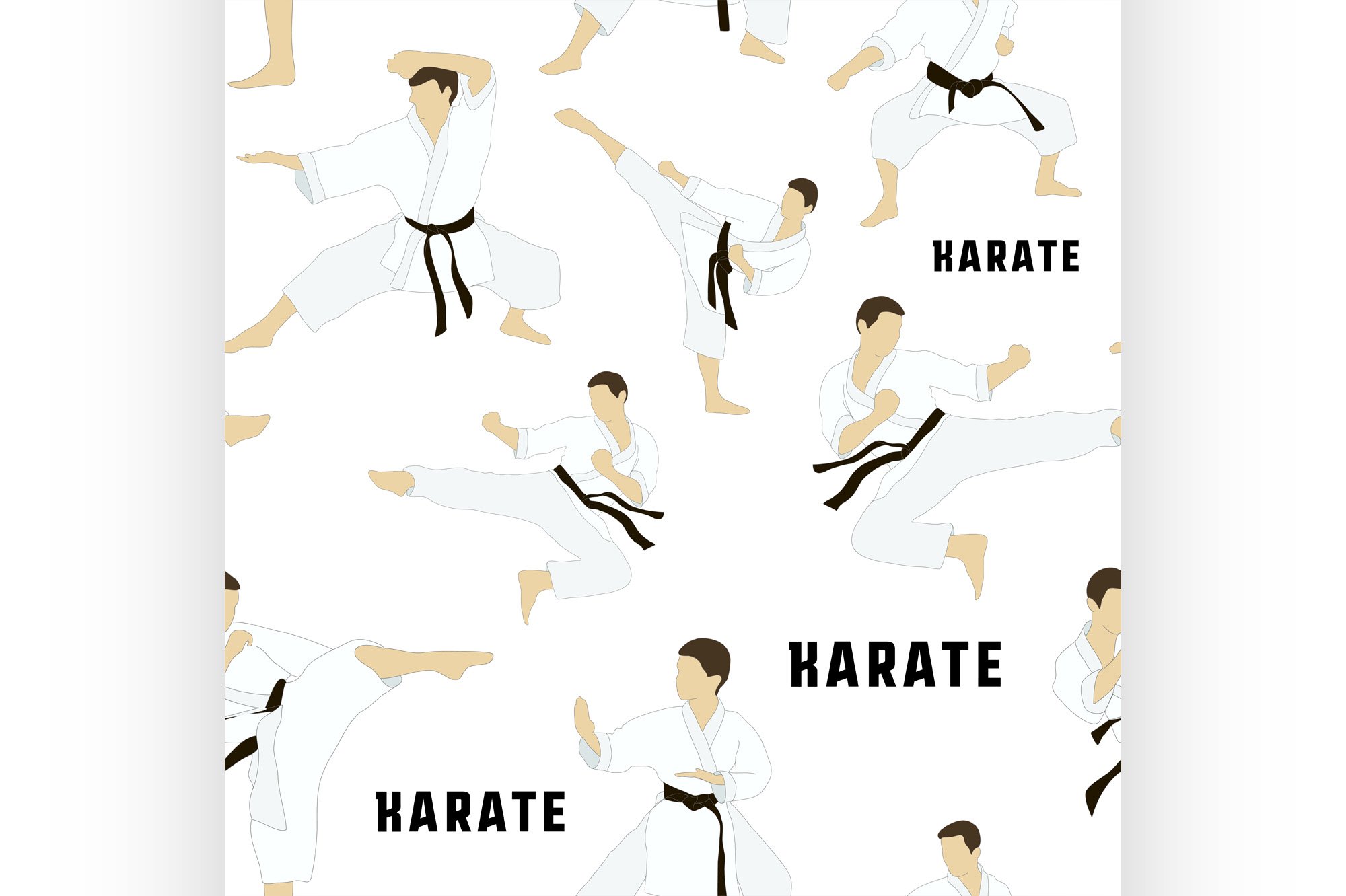 Karate set pattern (673682) | Illustrations | Design Bundles