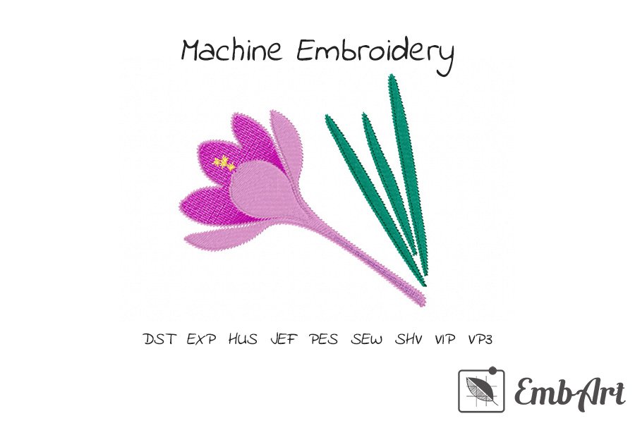 Purple Crocus Flower | Machine embroidery design (1060447) | Embroidery ...
