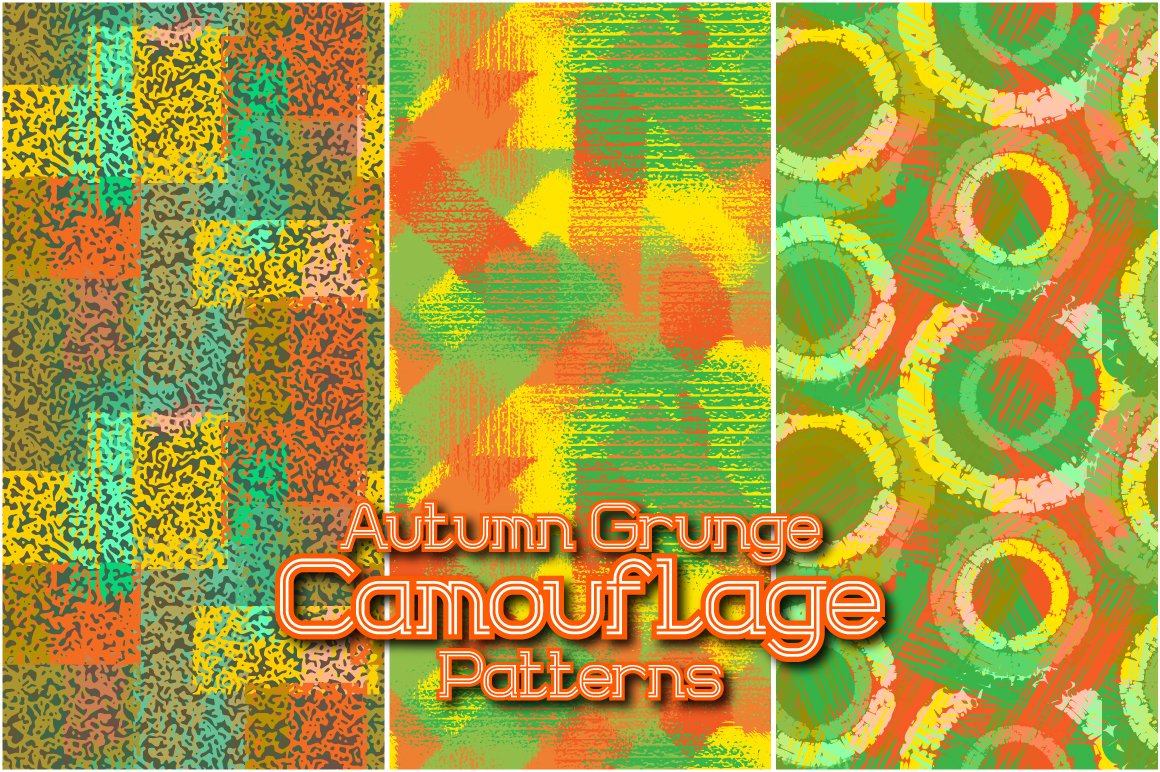 24 Autumn Grunge Camo Patterns (737280) | Textures | Design Bundles