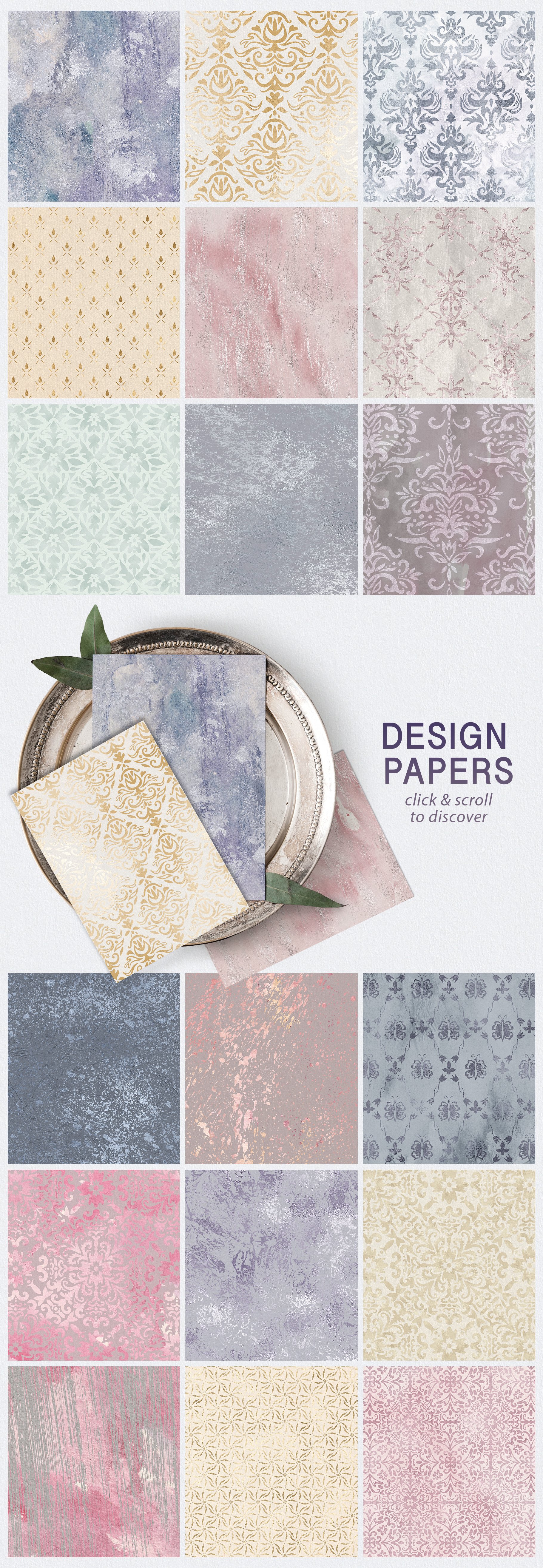 Seamless Textures & Patterns Bundle - Shabby Chic Design Kit (274482 ...