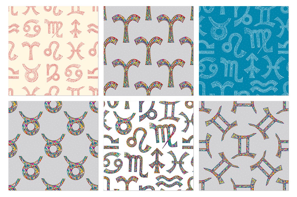 Zodiac signs vector collection (213638) | Illustrations | Design Bundles