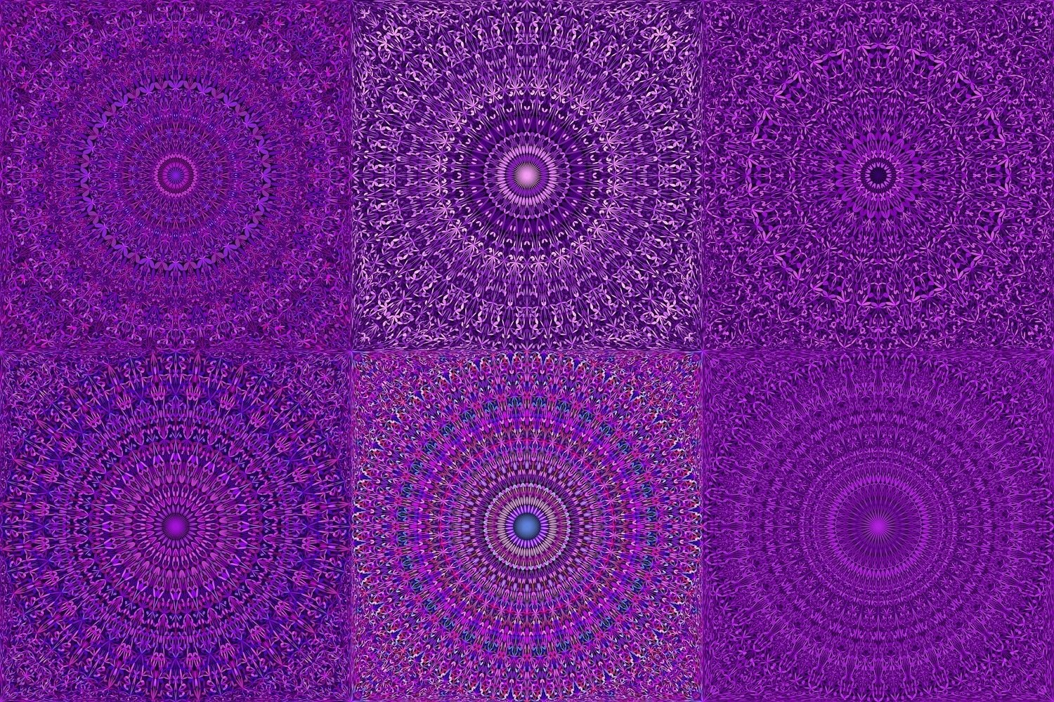 12 Purple Mandala Seamless Patterns - AI, EPS, JPG 5000x5000 (174559 ...