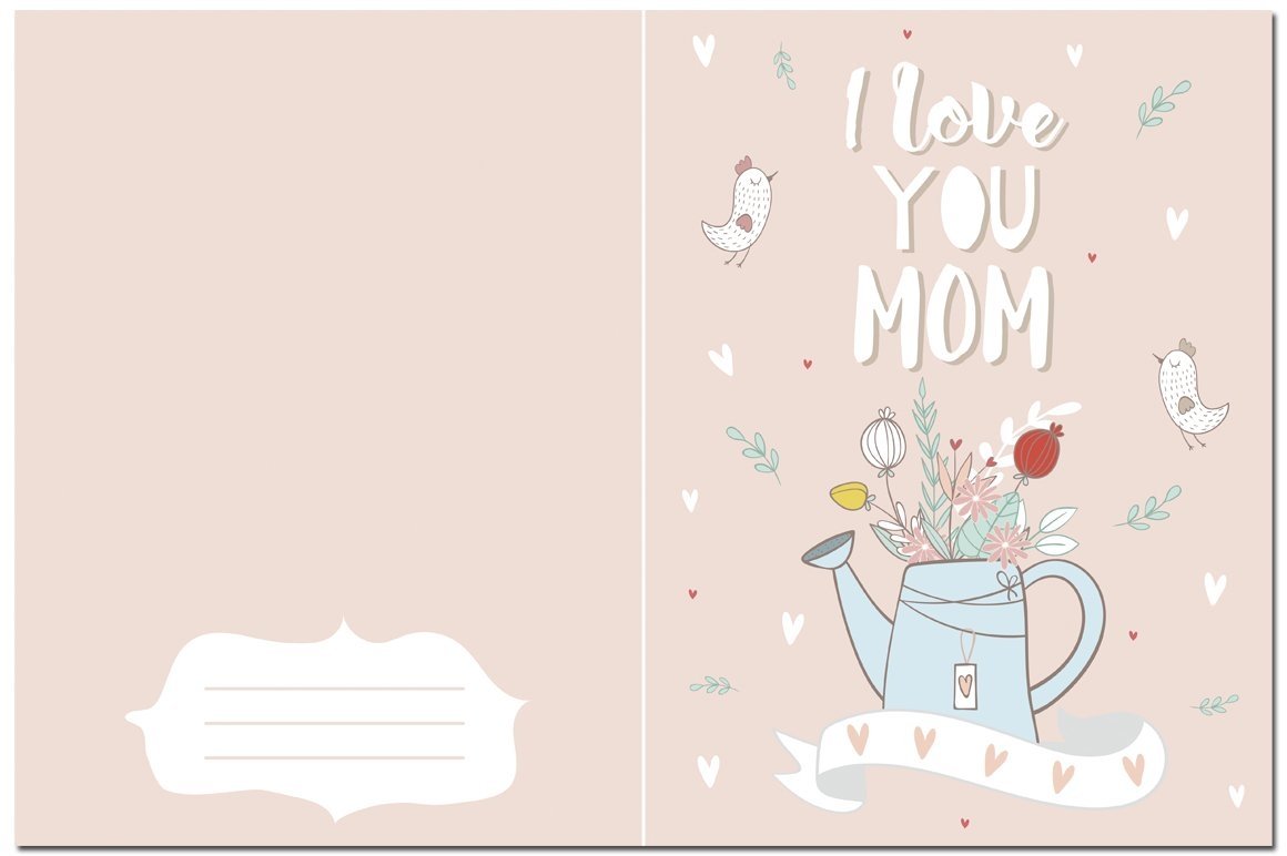 I love mom. Vector clipart.