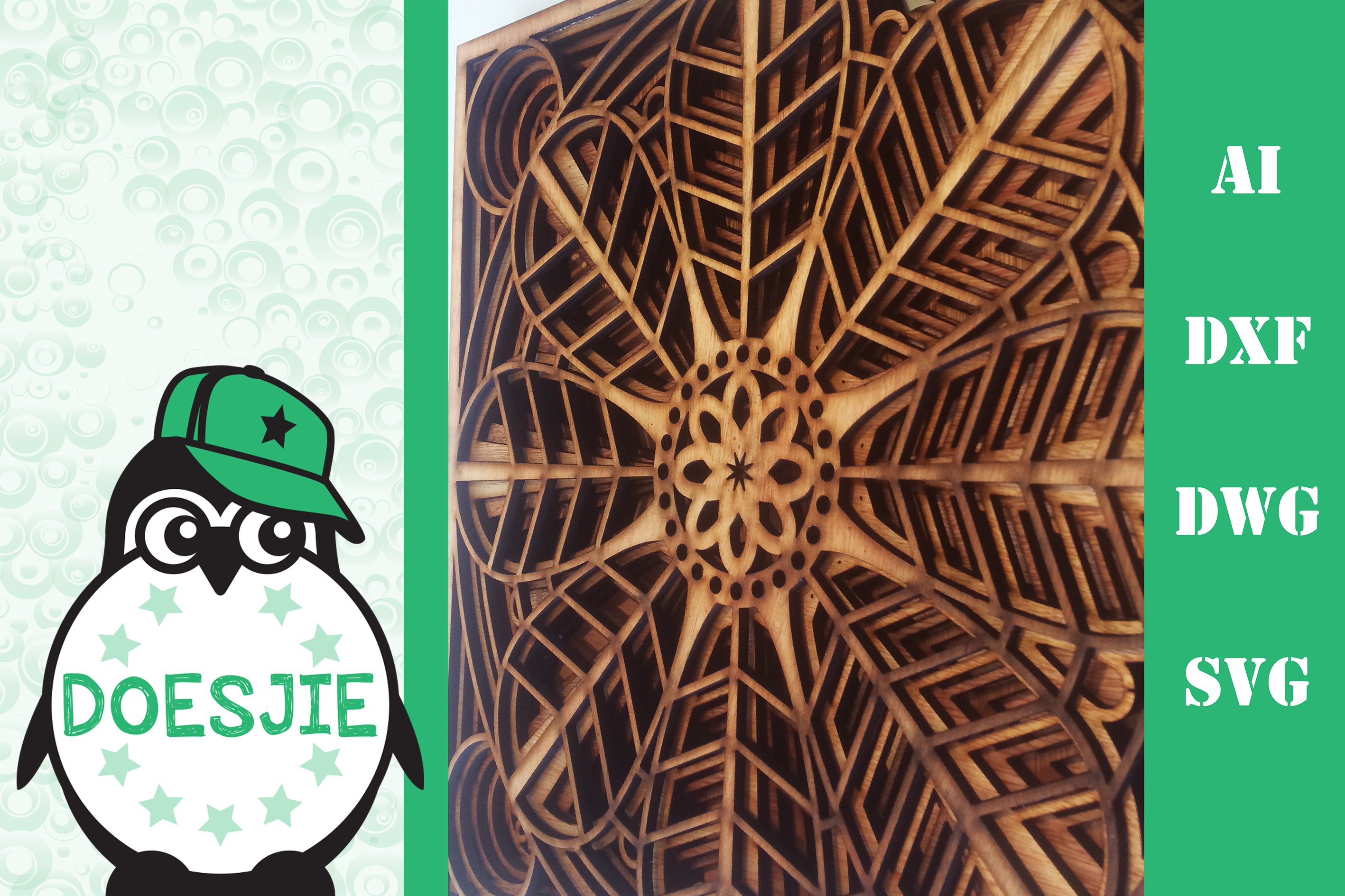 Multi layer mandala flower 3d svg layered (539595) | Cut Files | Design ...