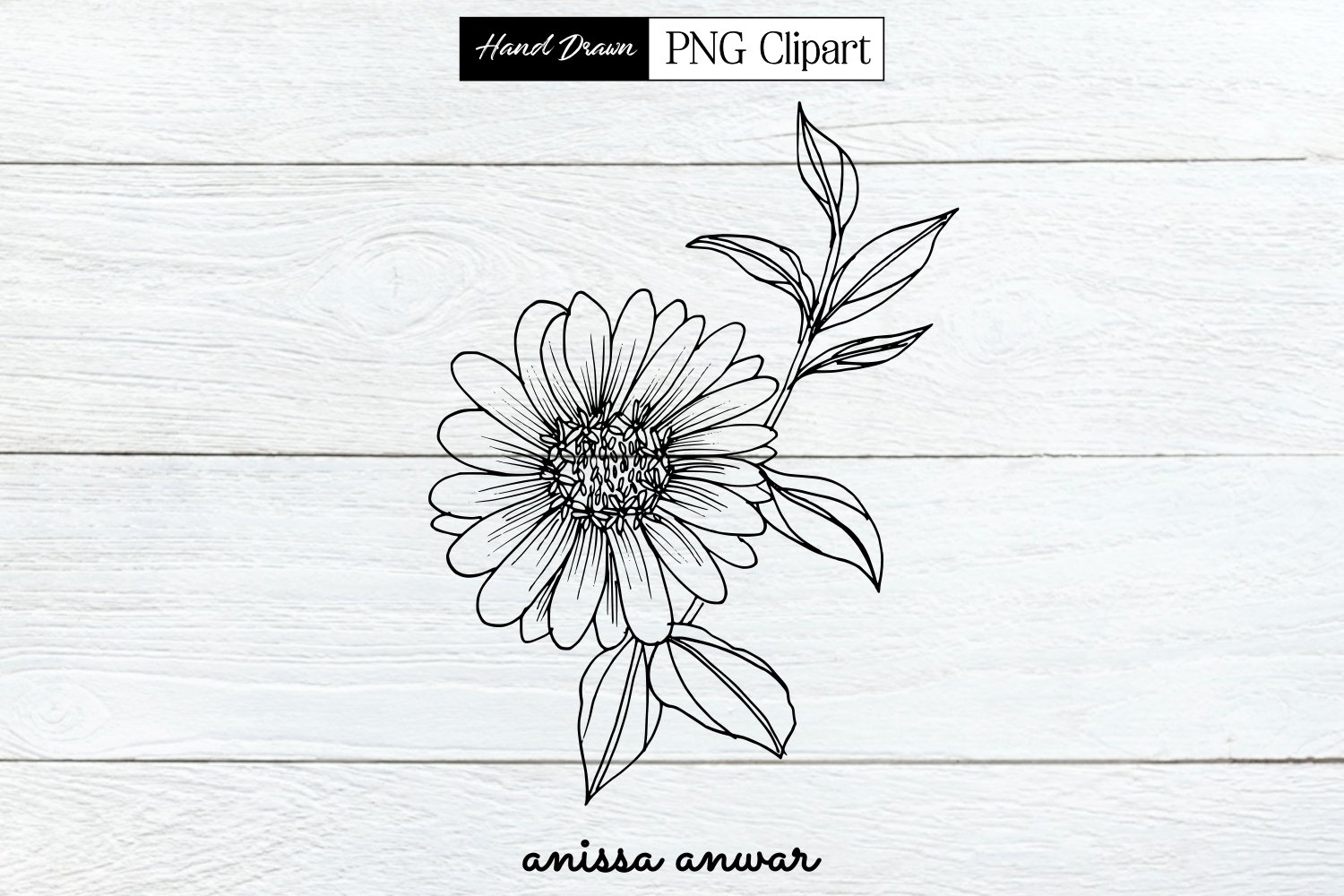 Flower Line Art, Png Clipart, Sublimation Printable (342685 ...