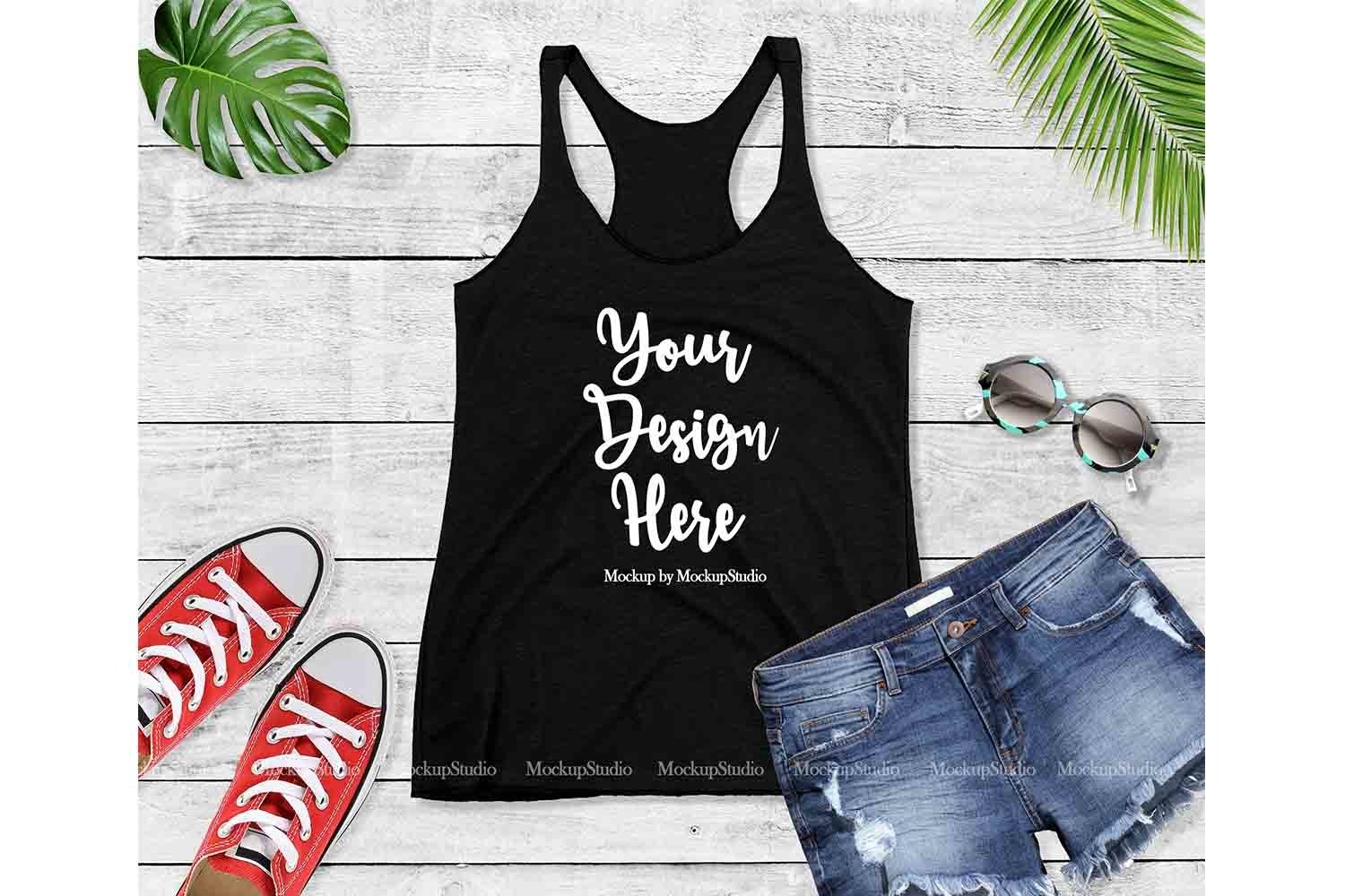 Digital Prints Art & Collectibles Womens Tank Mockup 6733 Vintage Red ...