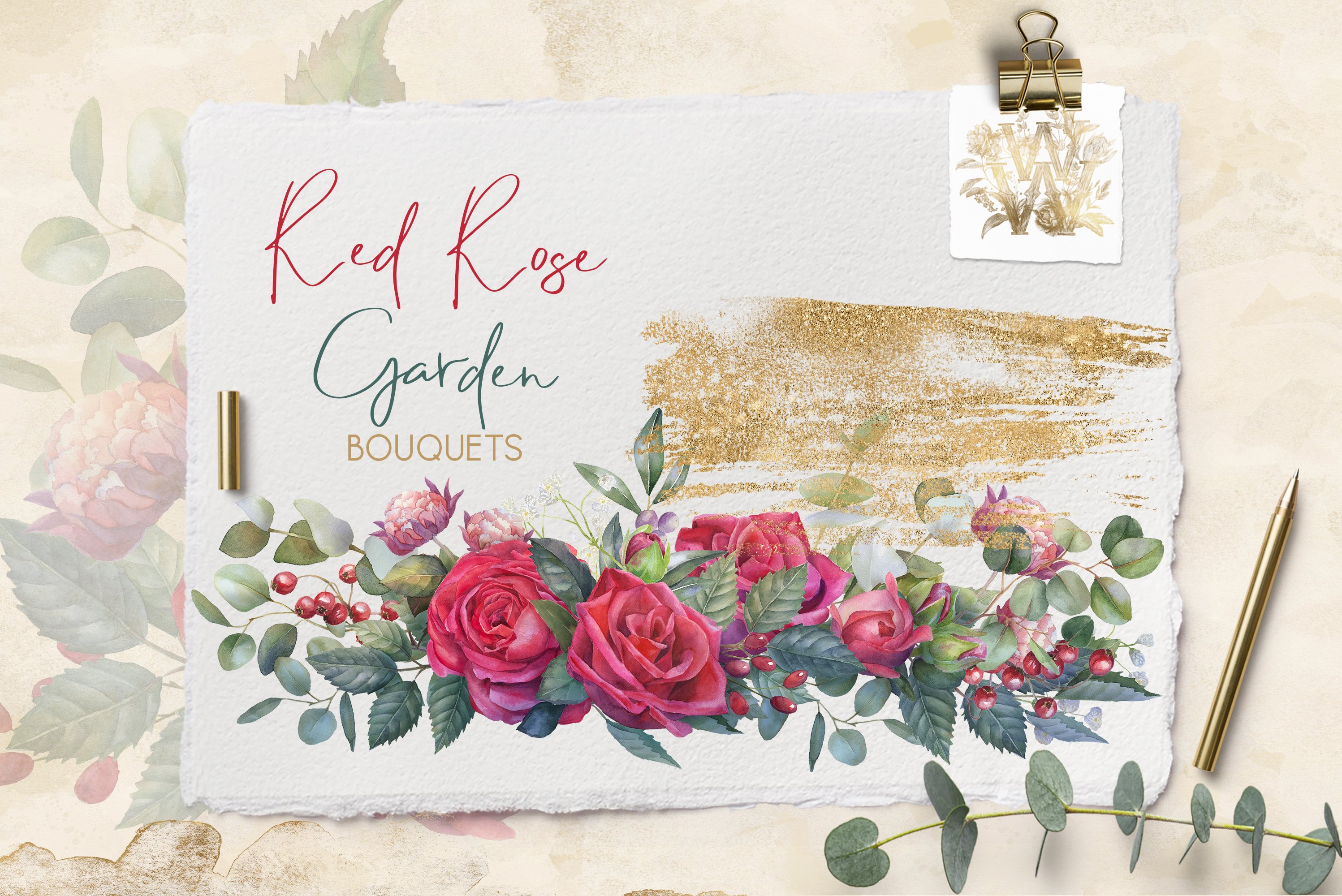 Marsala red rose floral border clip art, wedding Watercolor (339622 ...