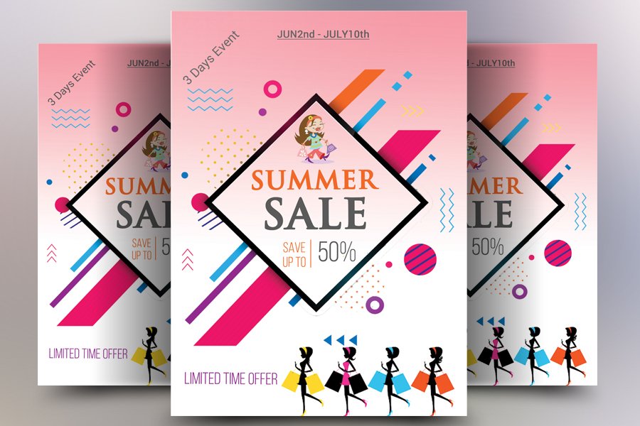 Summer Sale Flyer Template (380028) | Flyers | Design Bundles