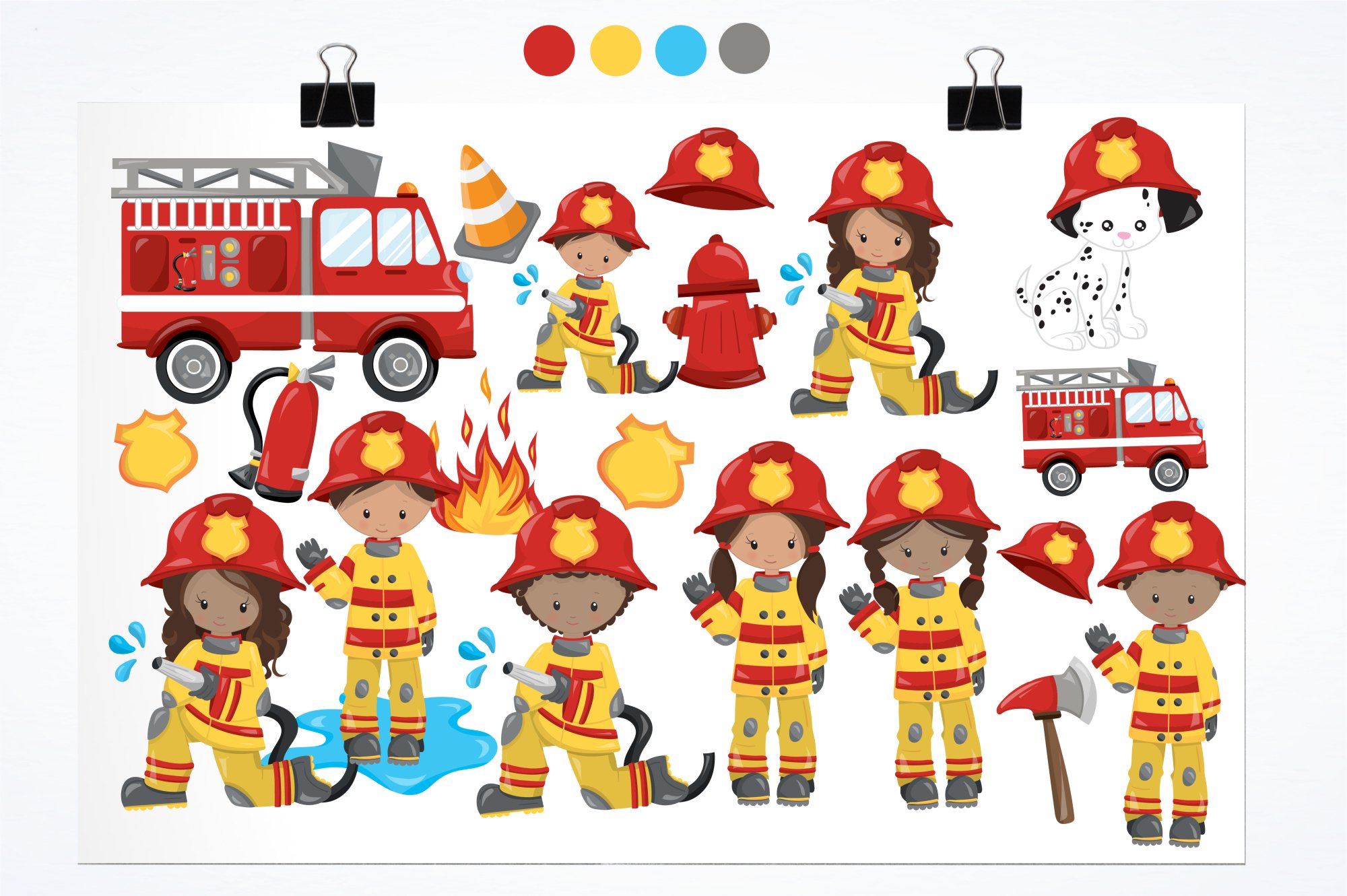 Little Firefighters graphics and illustrations (14933) | Illustrations ...
