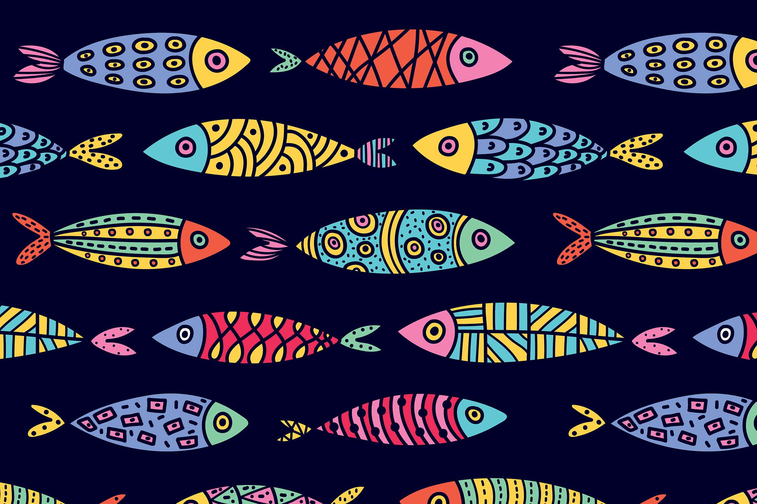 Cute fish! (124121) | Patterns | Design Bundles