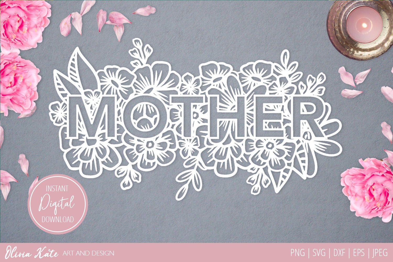 SVG / PDF / DXF / JPEG Mother Design, Papercut Template (1249865 ...