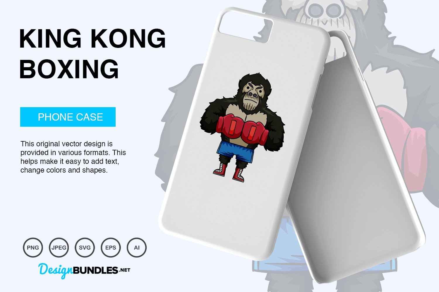 King Kong Boxing Vector Illustration