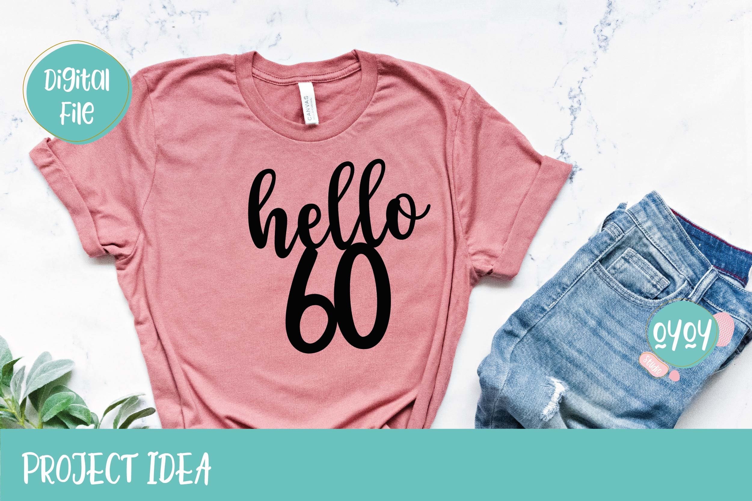 Hello 60 SVG | 60th Birthday Cake Topper SVG (1184781) | Cut Files ...