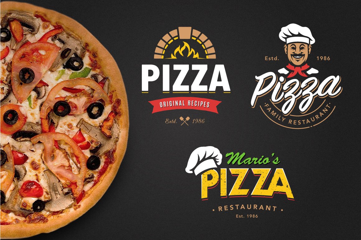 Pizza Logo Templates (19647) | Logos | Design Bundles