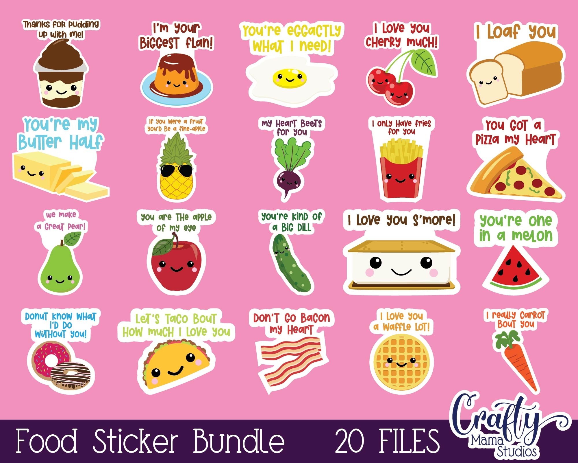 Food Stickers, Valentine's Day Stickers, Kid's Valentine Png (1123665 ...