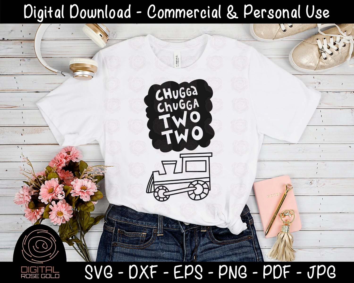 Chugga Chugga Two Two - Second Birthday SVG, Kids Party SVG (256070 ...