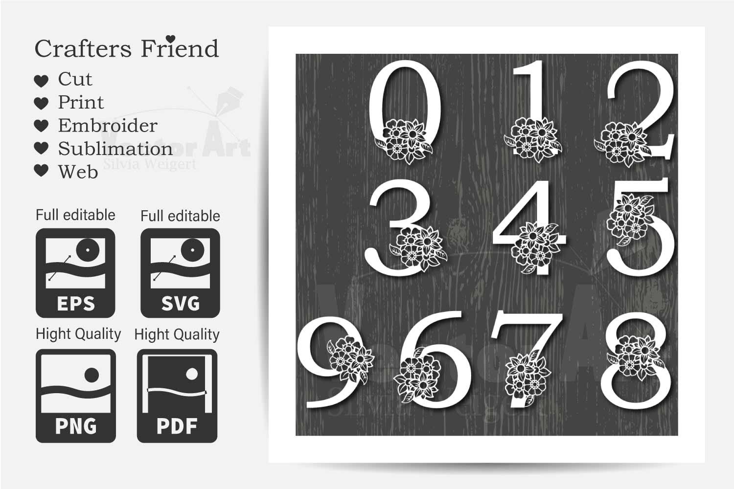 Floral Monogram and Number Collection SVG for Crafters (94826) | Cut ...