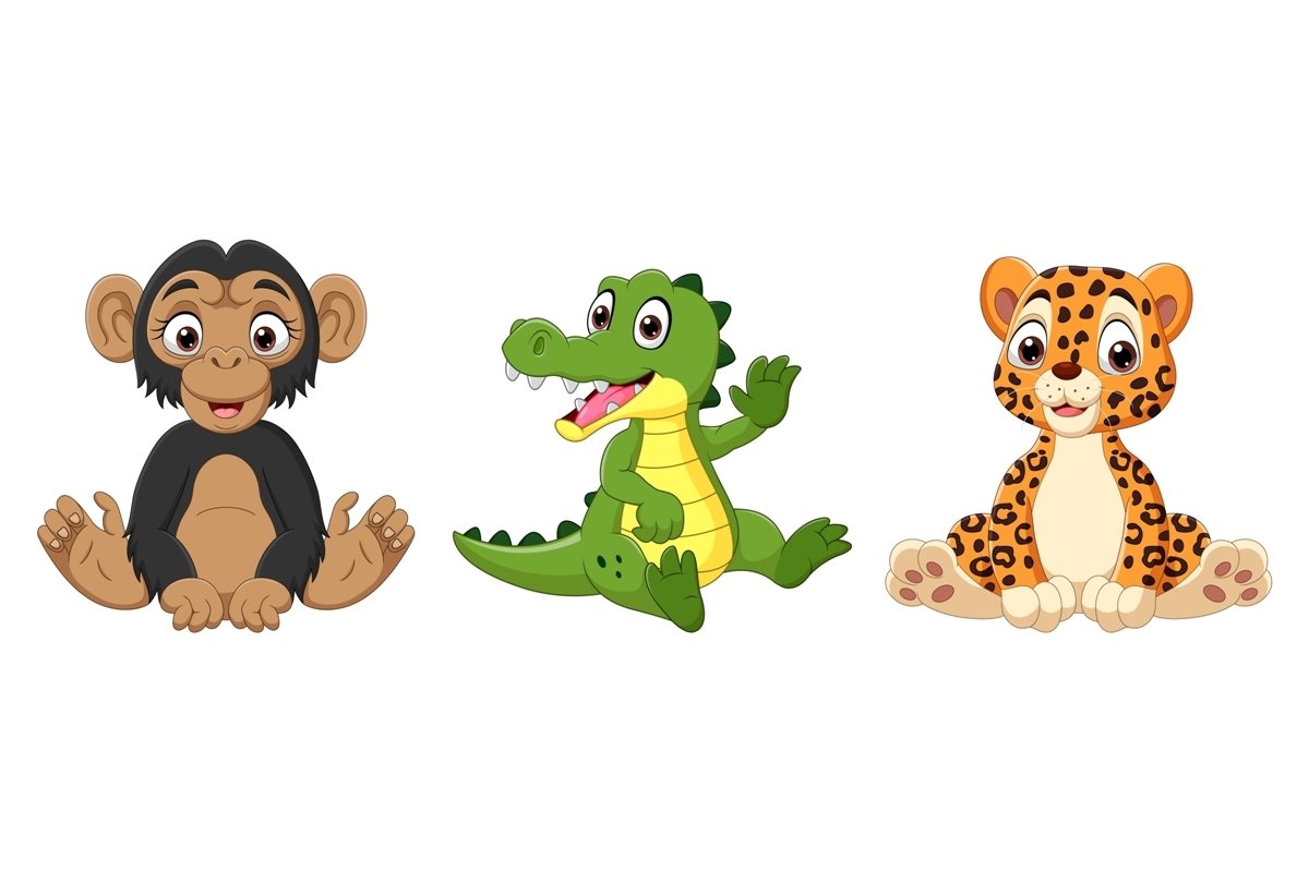 Set of Nine Cartoon Baby Animal Bundle (989487) | Characters | Design ...