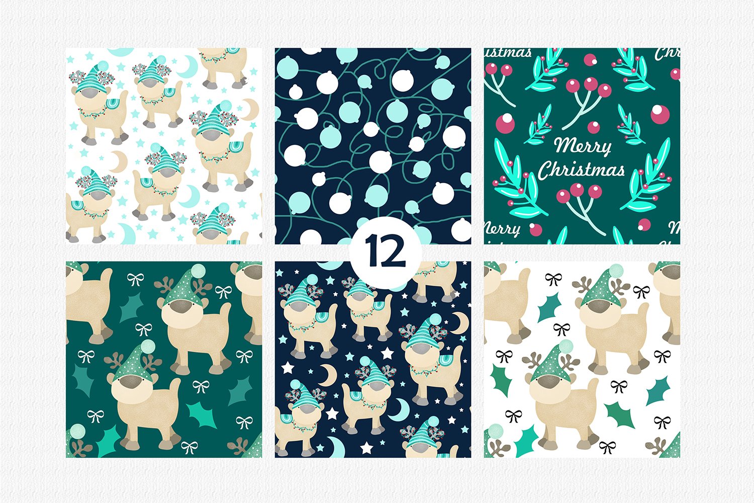 Cute rudolph digital paper, Christmas Reindeer scrapbook (792529 ...