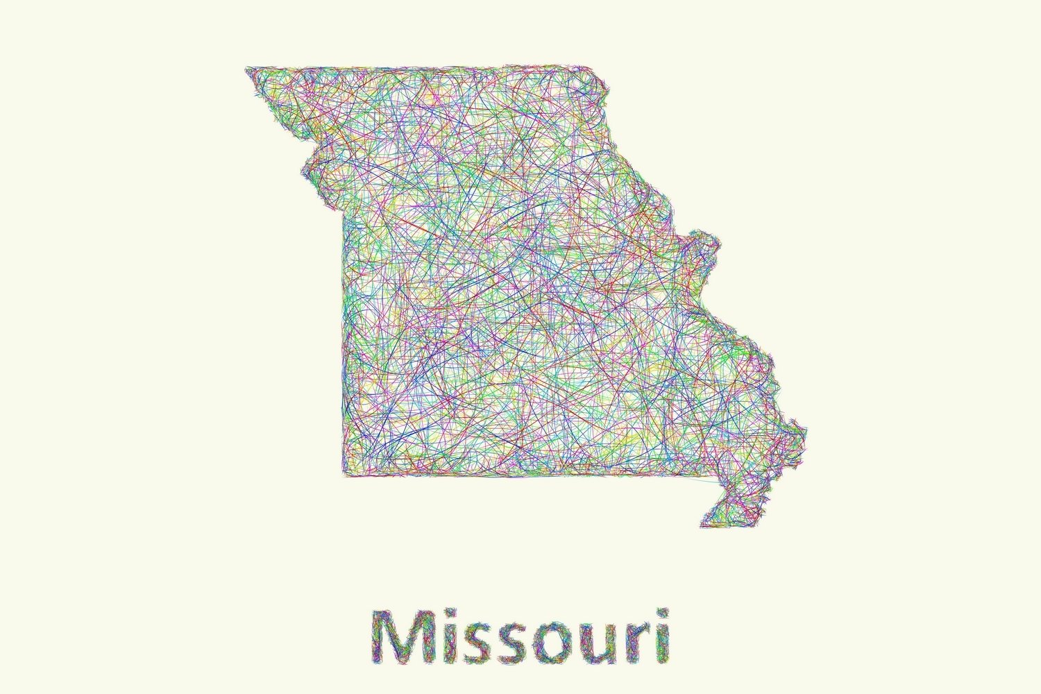 Missouri line art map (334408) | Illustrations | Design Bundles