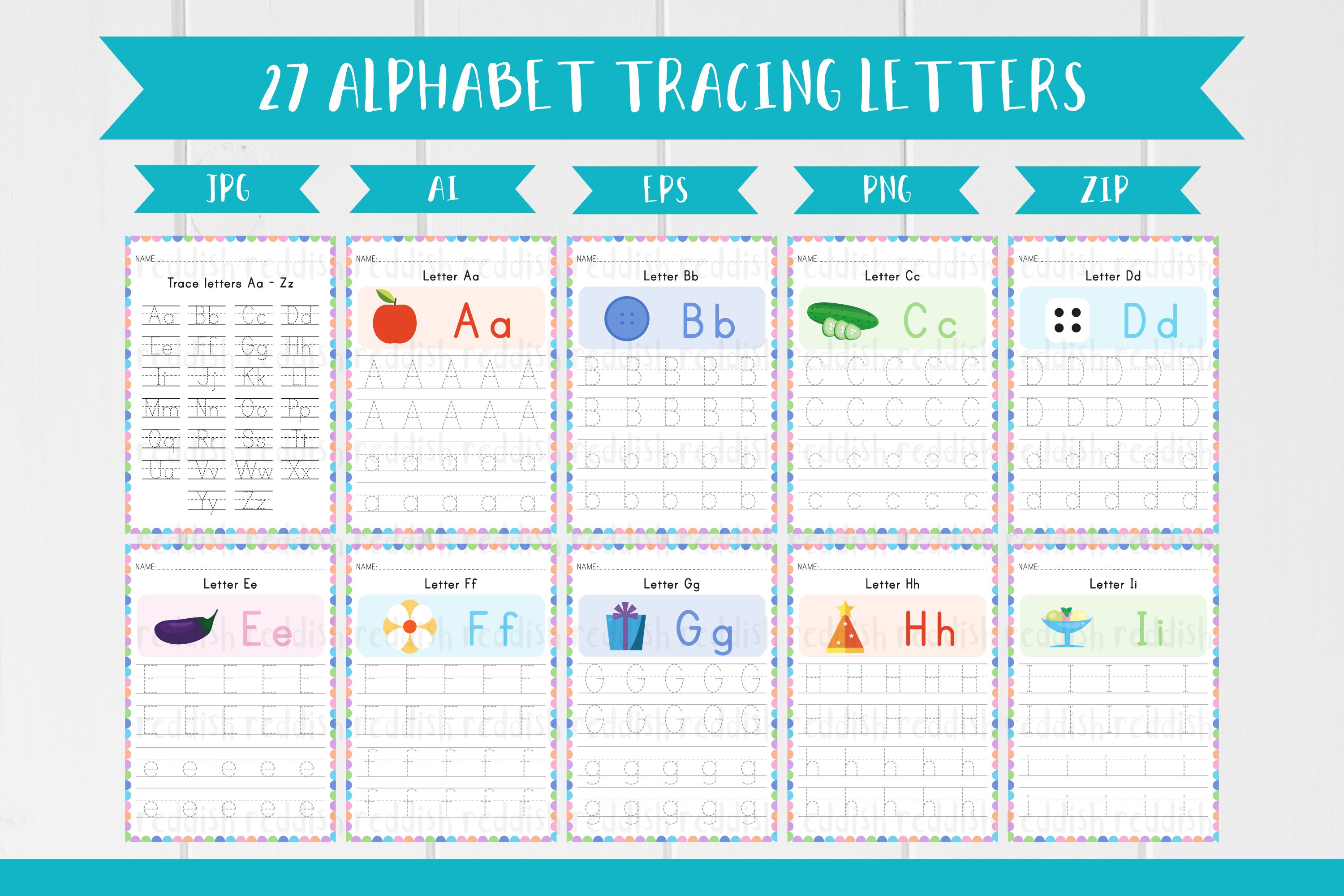 27 Alphabet English Worksheets, Trace the Letters A4 size (1004524 ...