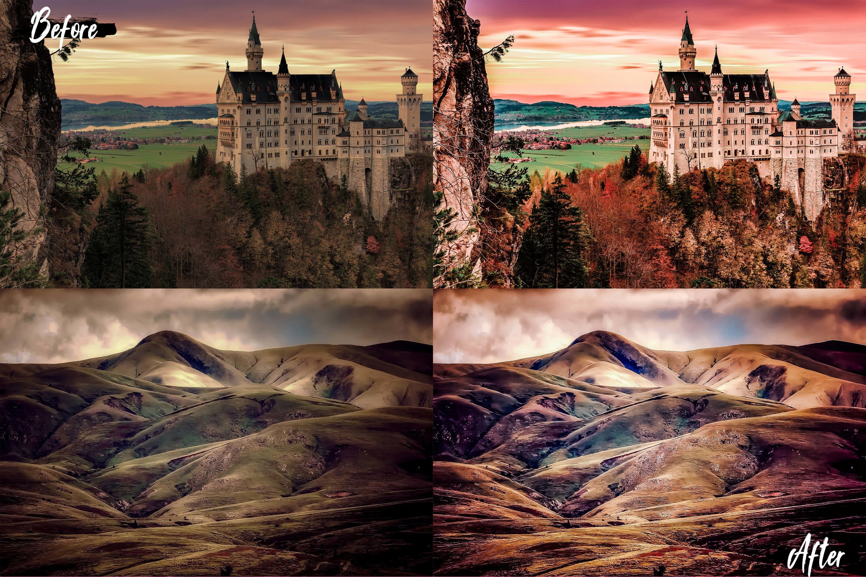 25 Landscape Photoshop Actions, ACR and LUT Presets (478303) | Add ons ...