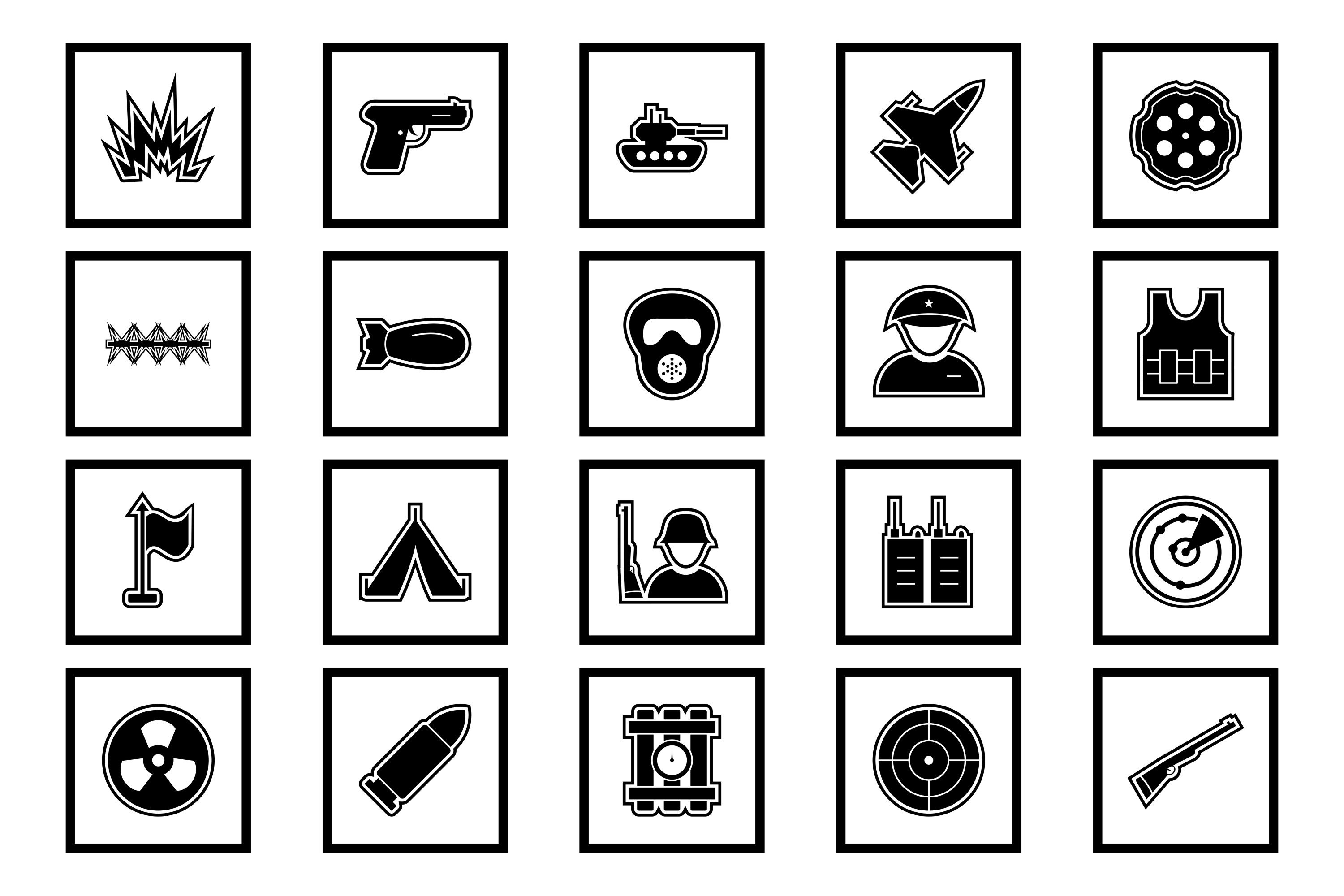 Set Of Military and Army Icons (470429) | Icons | Design Bundles
