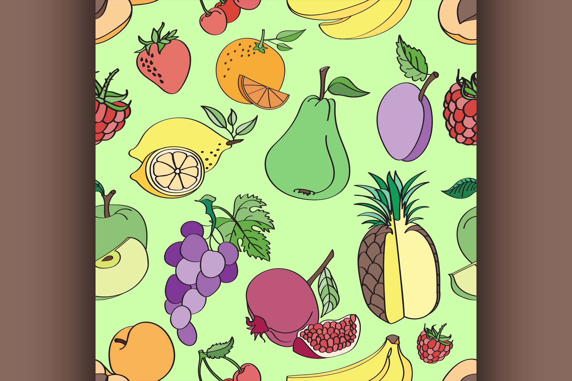 Doodle pattern fruit (643029) | Illustrations | Design Bundles