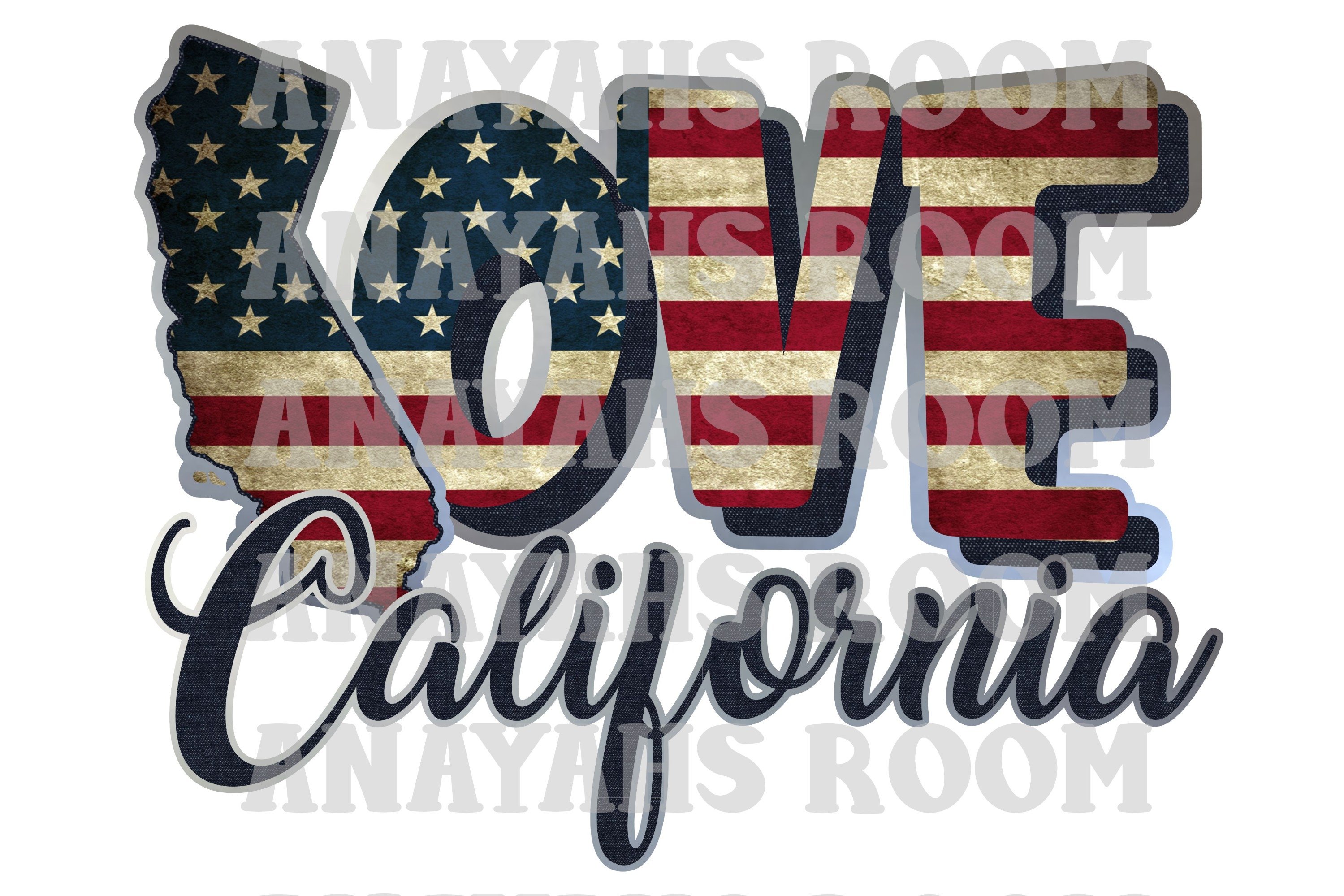 Sublimation|California Love State Map with flag (269517) | Sublimation ...