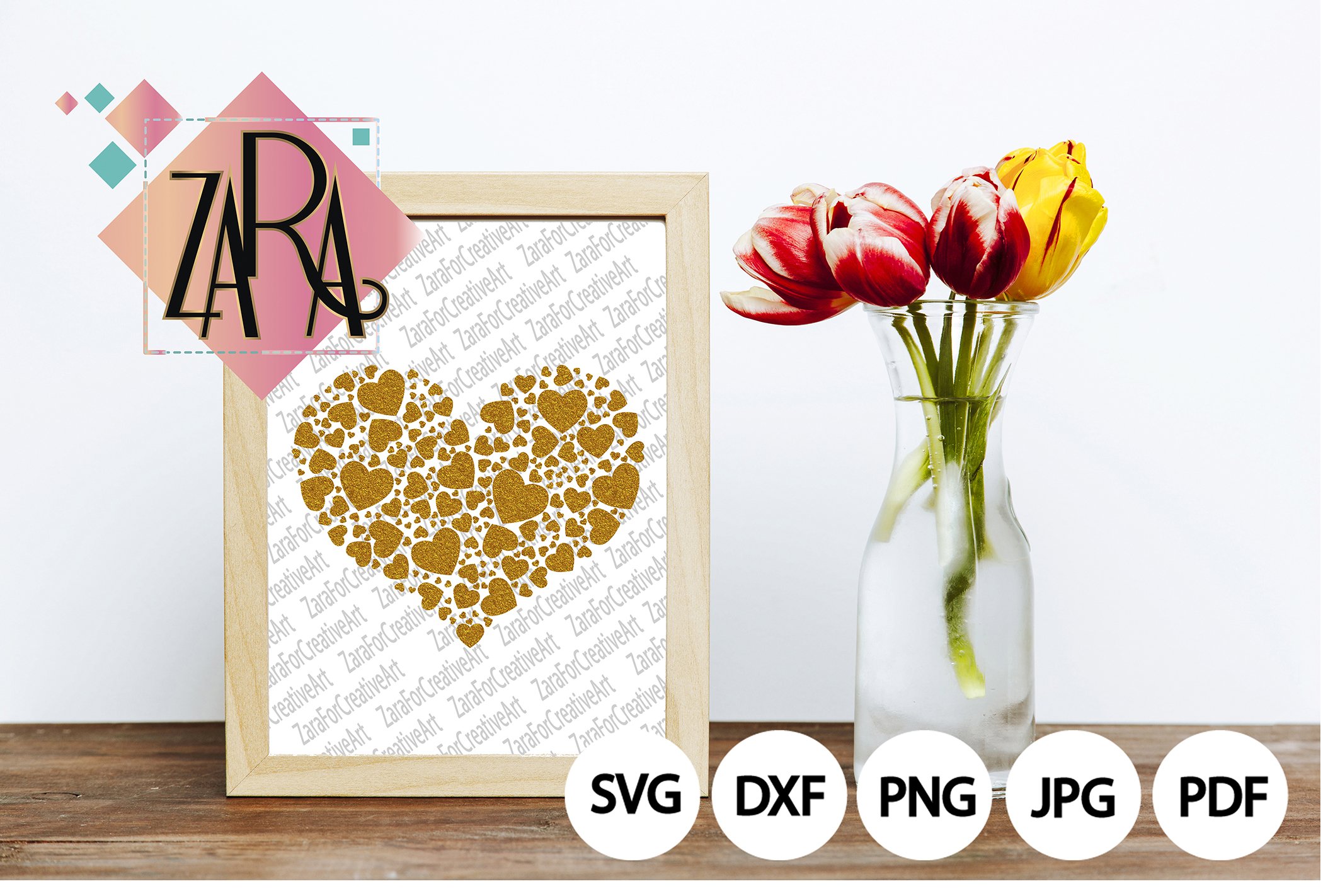 Heart svg DXF pdf jpg PNG - Cutting Files - Wall art - Clip Art (77403 ...