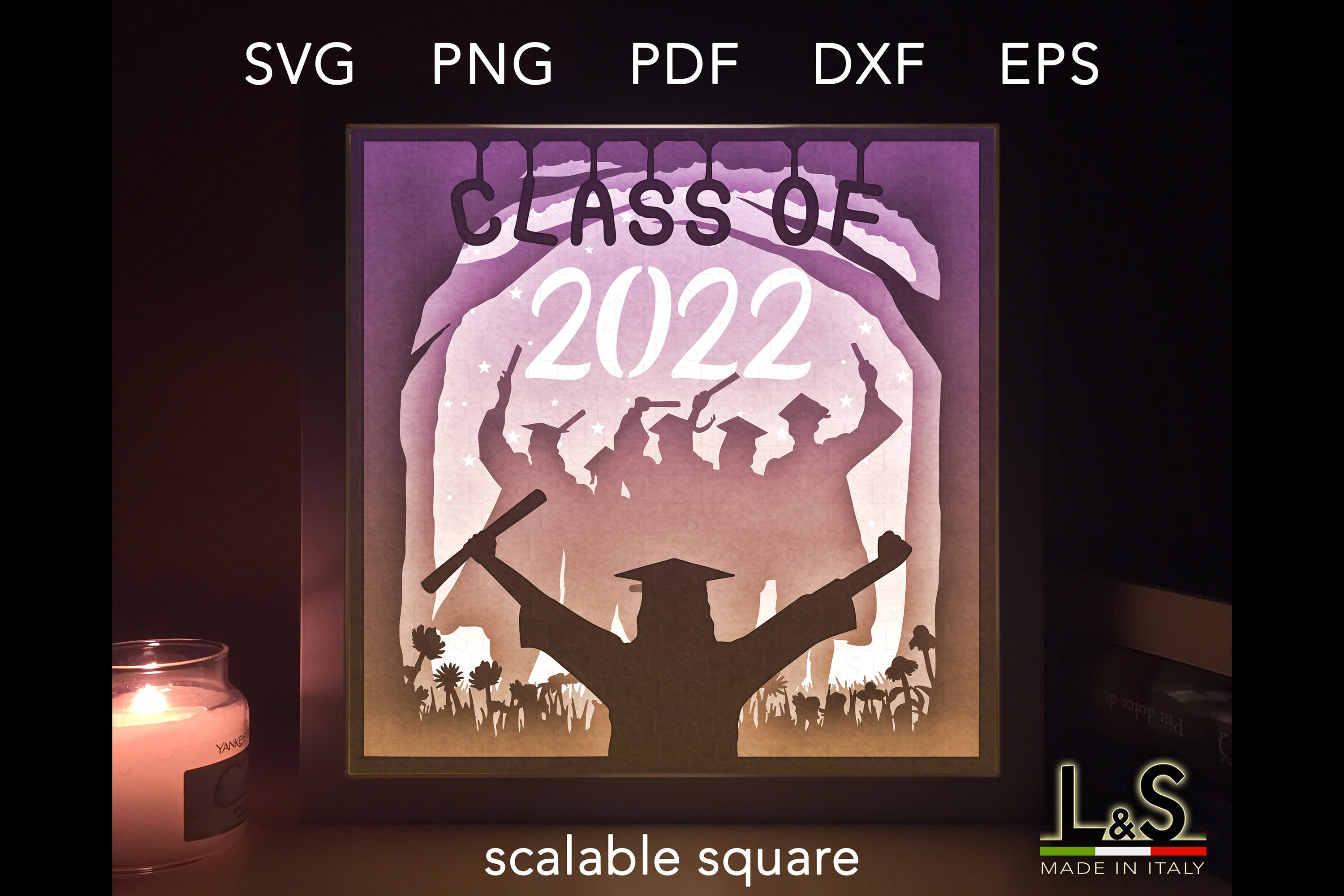 Shadow Box J322 Scalable Card Shadow Box SVG Frame Template 3D Paper ...