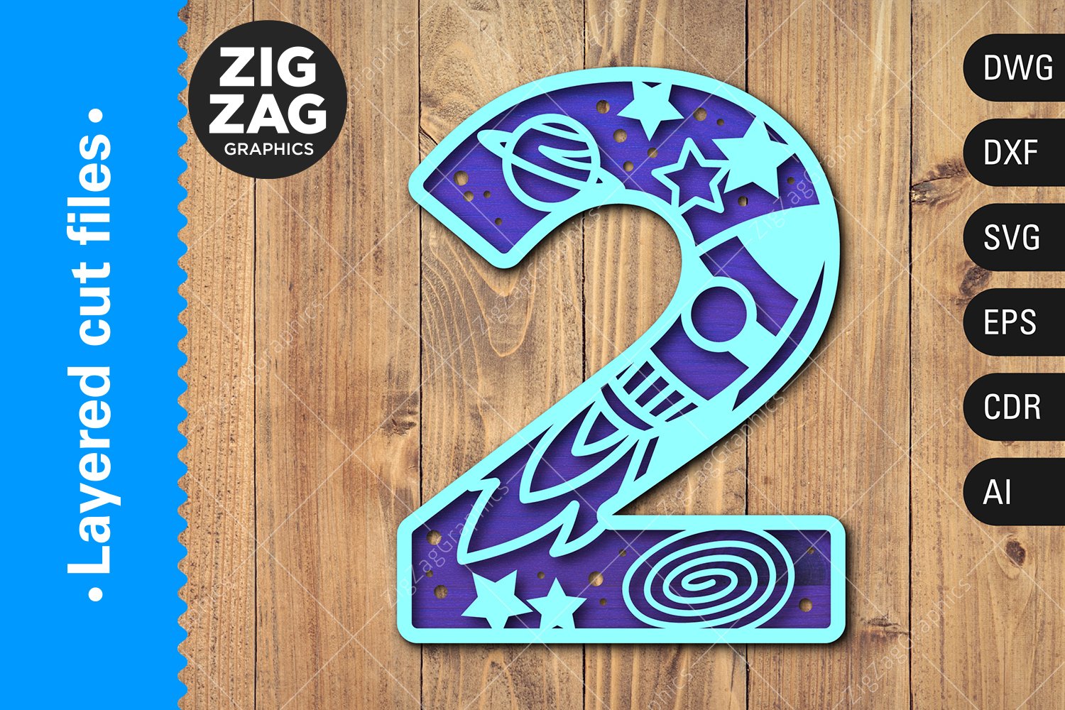 Paper, Party & Kids Craft Supplies & Tools 3D Space Layered Number 2 ...